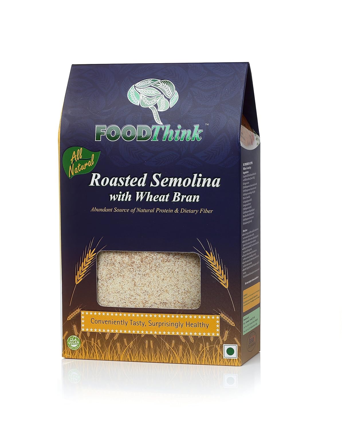 FOODThink Roasted Rava/Sooji (Semolina) with Wheat Bran 500g | Oven ...