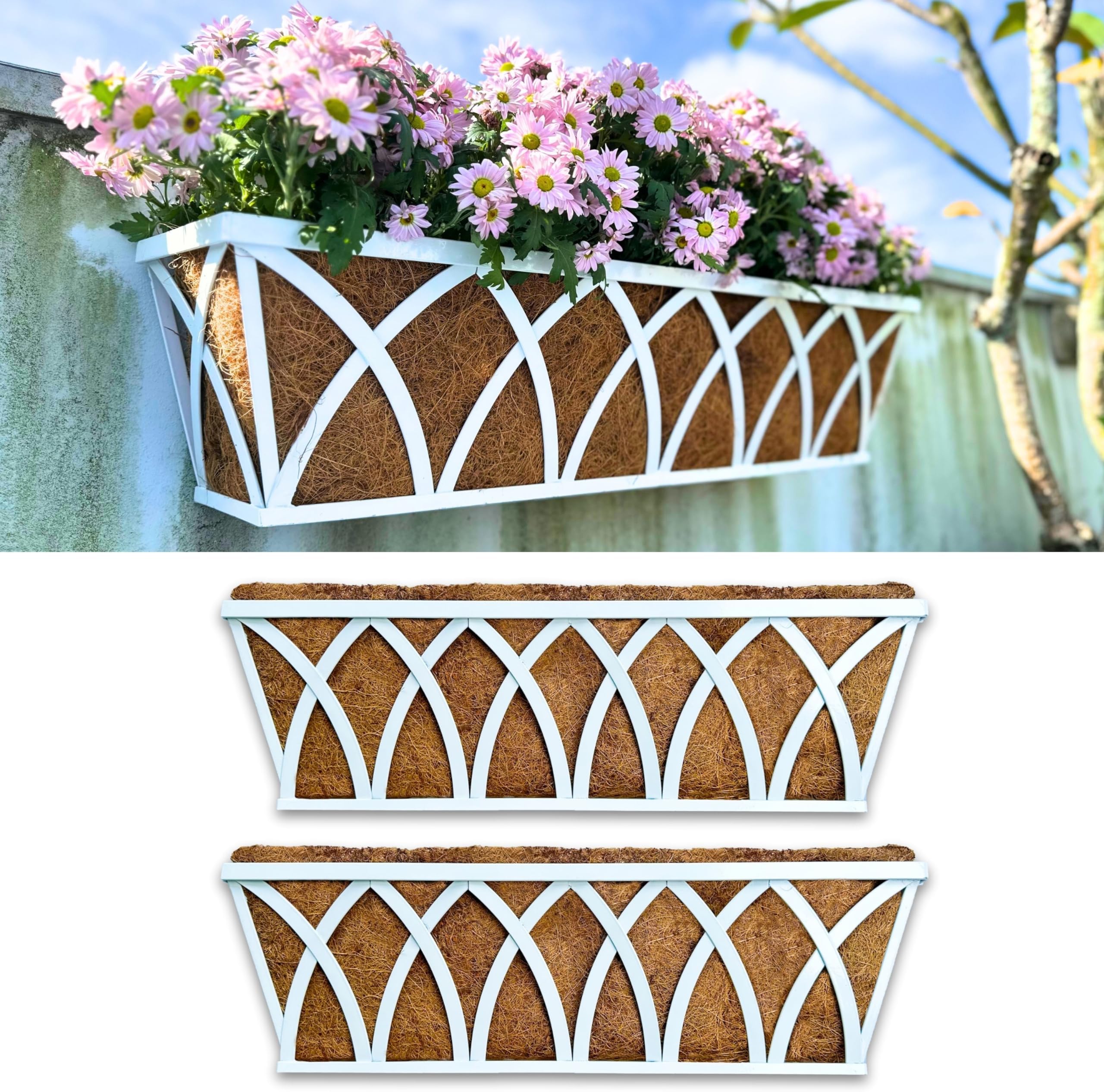 Amazon.com: Maxona Wall Planter, 2 Pack, 24 Inch Railing Planter Window ...