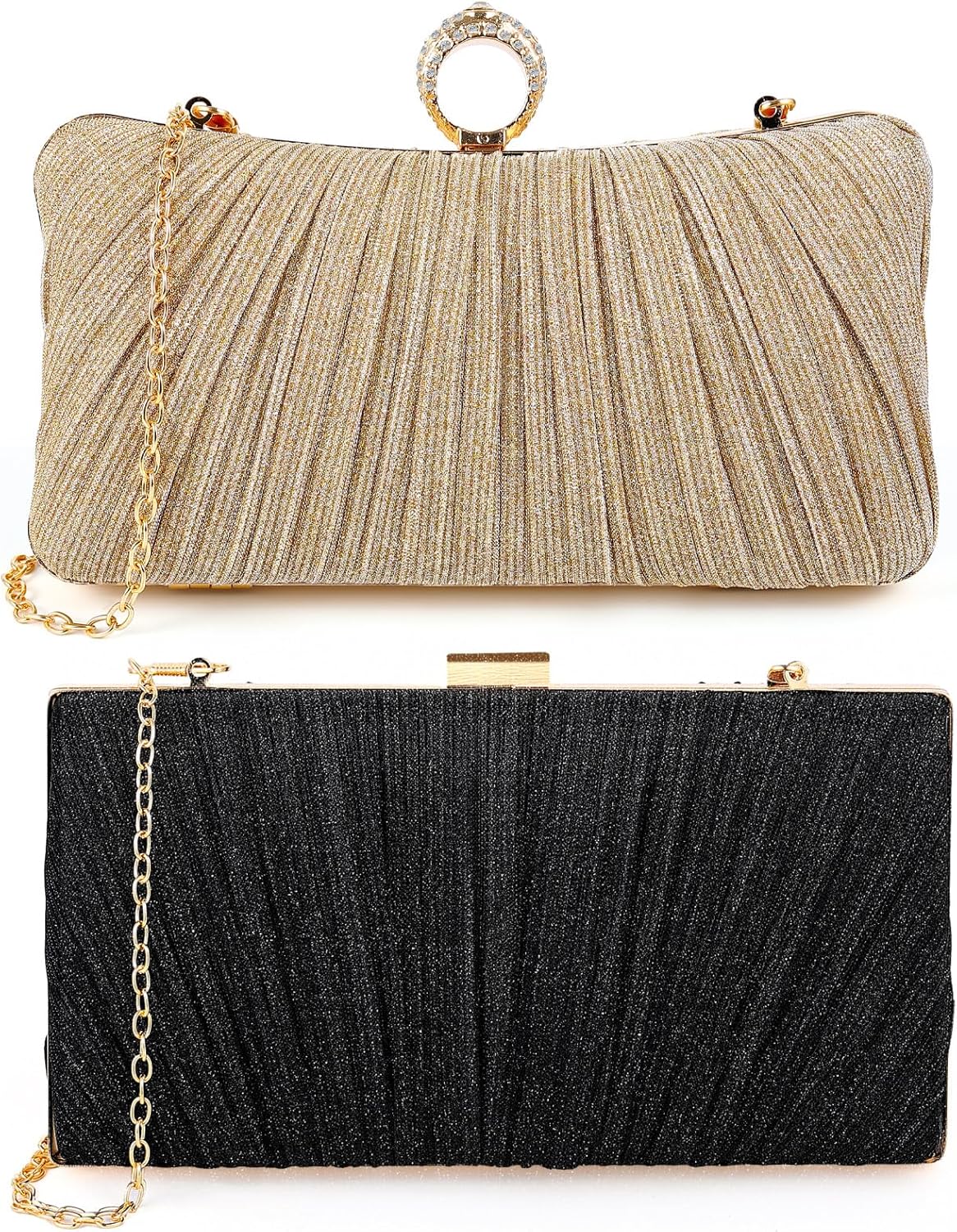 Amazon.com: 2 Pcs Evening Bags Clutch Purses for Women Formal, Glitter ...