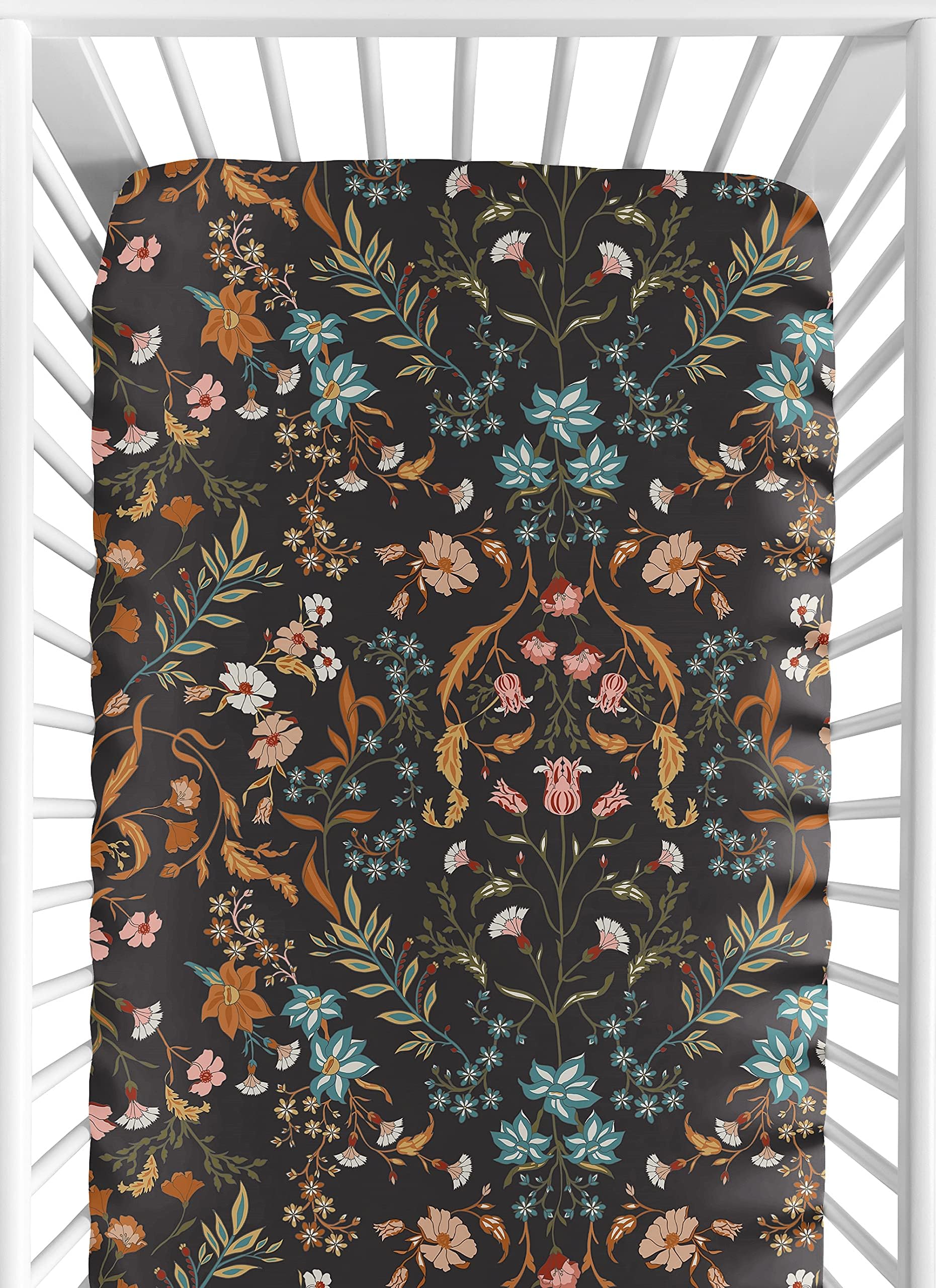 Amazon.com: Sweet Jojo Designs Black Boho Wildflower Vintage Floral ...