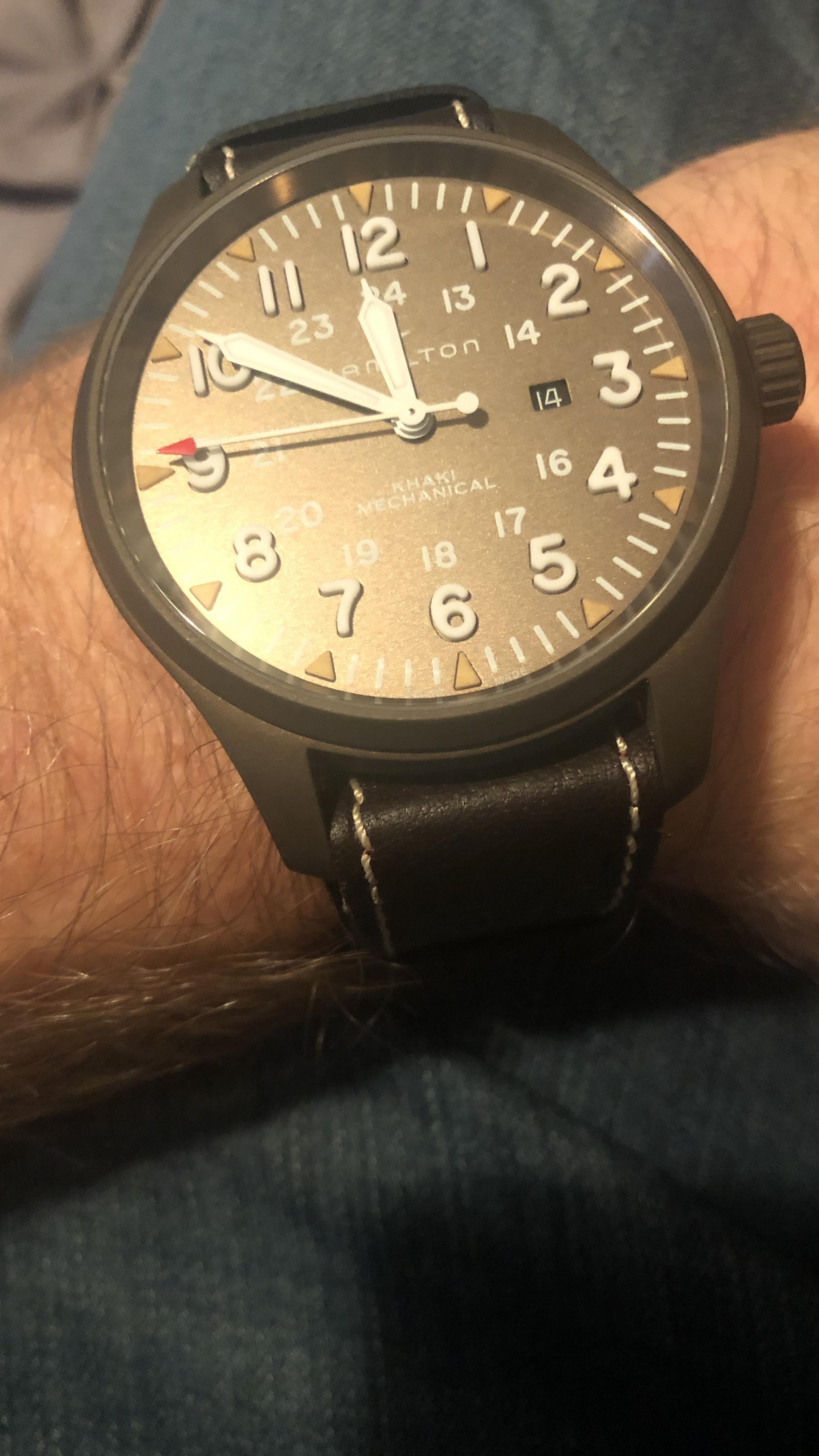 Amazon.com: Hamilton Khaki Field Hand Wind Brown Dial Men's Watch ...
