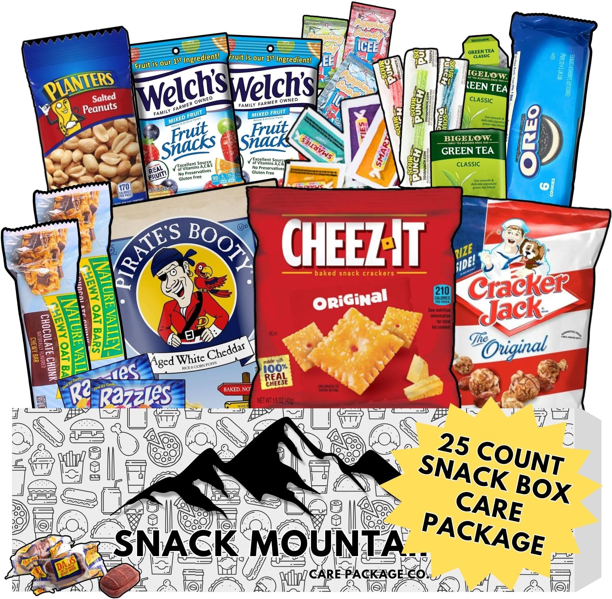 Amazon.com: Snack Mountain Gift Box (25 Count) Snack Box, Back to ...