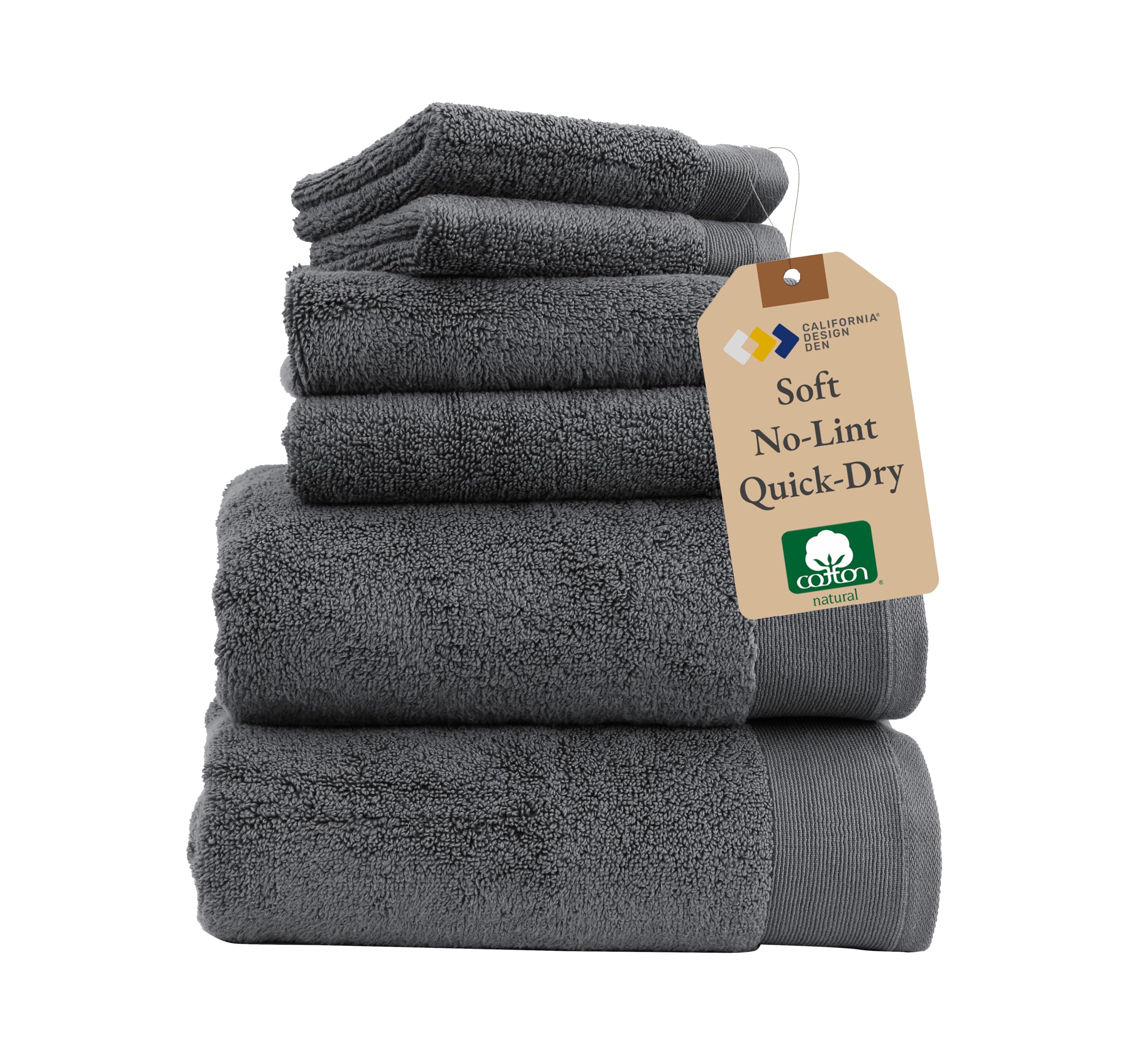 Amazon.com: California Design Den 6 Piece Luxury Towel Set - 2 Bath ...