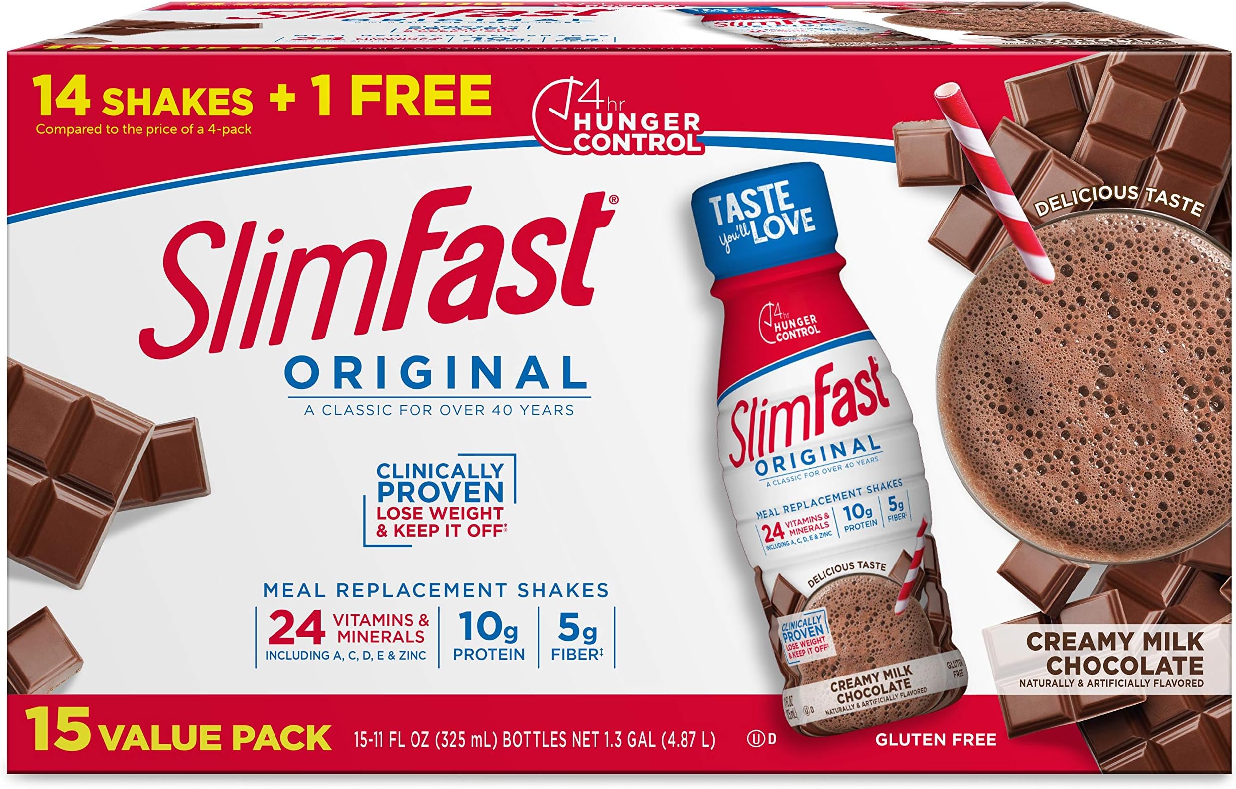 Amazon.com: SlimFast Meal Replacement Shake, Original Creamy Milk ...