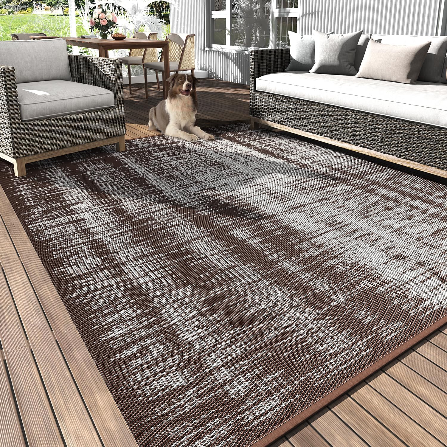 Amazon.com: MontVoo Outdoor Rug Waterproof 8x10 ft Outdoor Carpet Patio ...