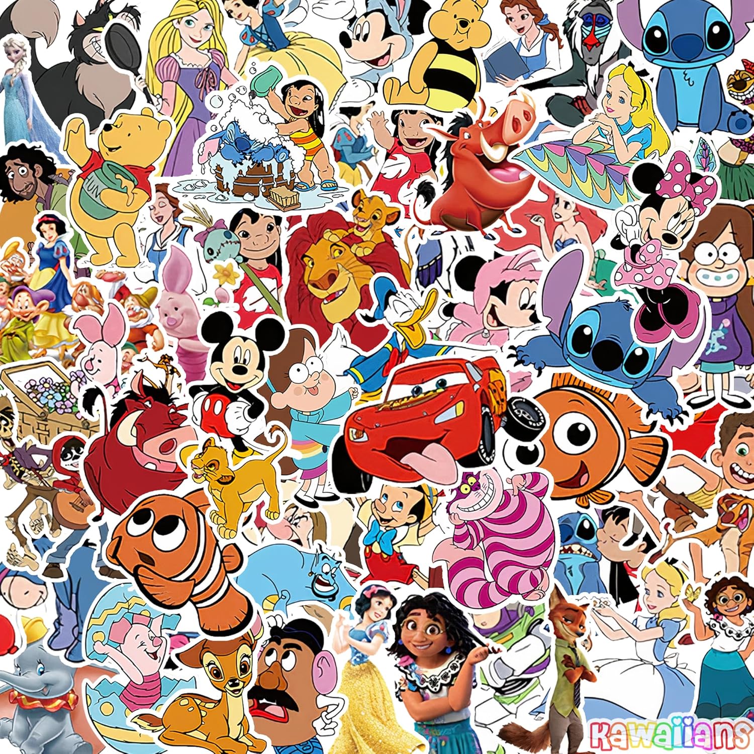 Amazon.com: KAWAIIANS 110Pcs Mixed Cartoon Stickers, Vinyl Cute ...