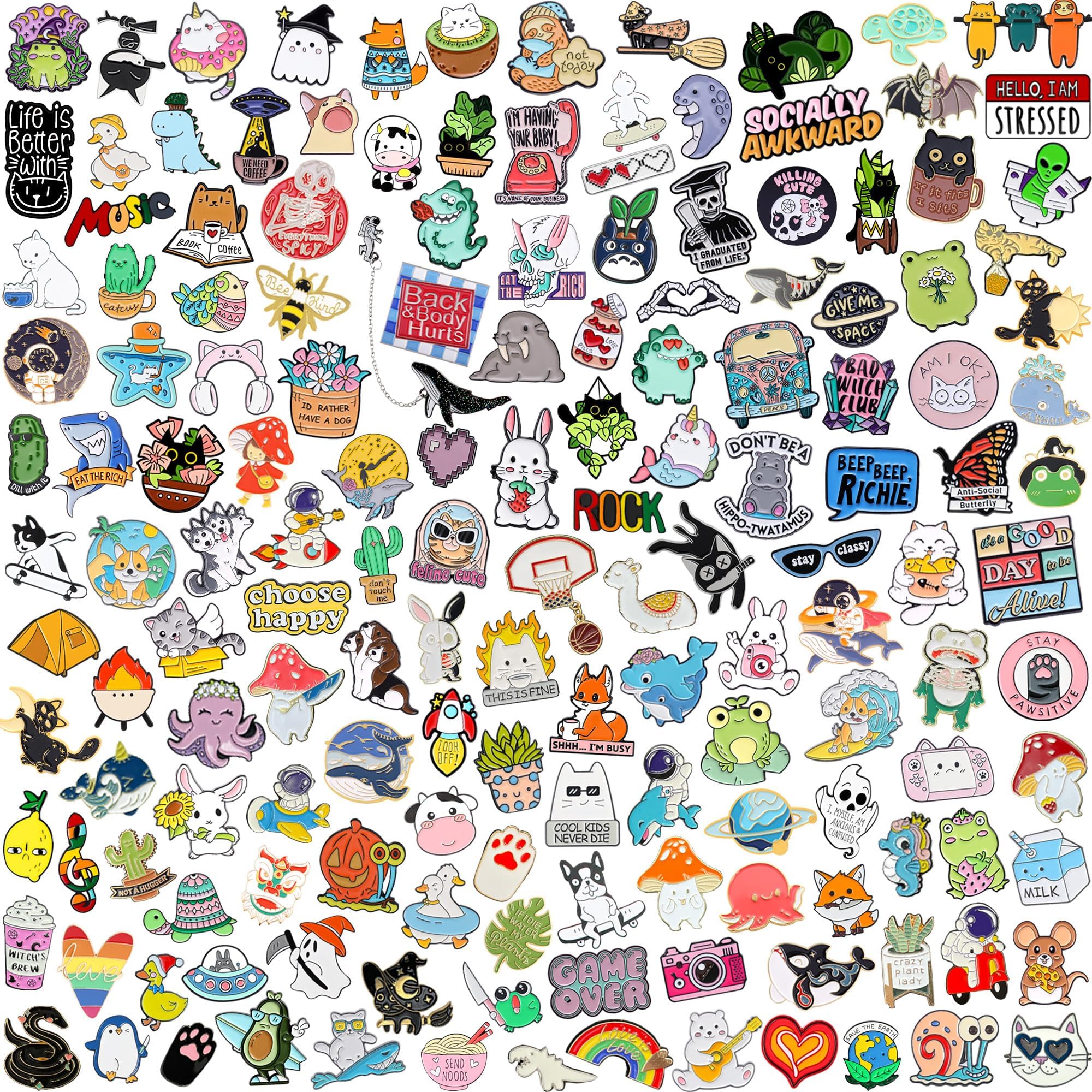 Amazon.com: Hanaive 15 Pcs Outdoors Enamel Pins for Backpack Aesthetic ...