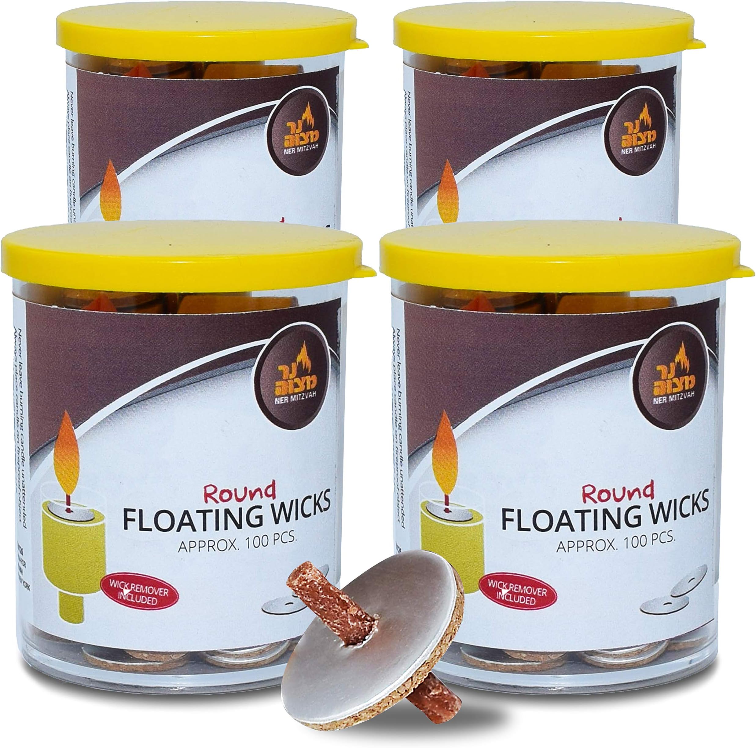 Amazon.com: Ner Mitzvah Round Floating Wicks – 50 Count (Approx ...