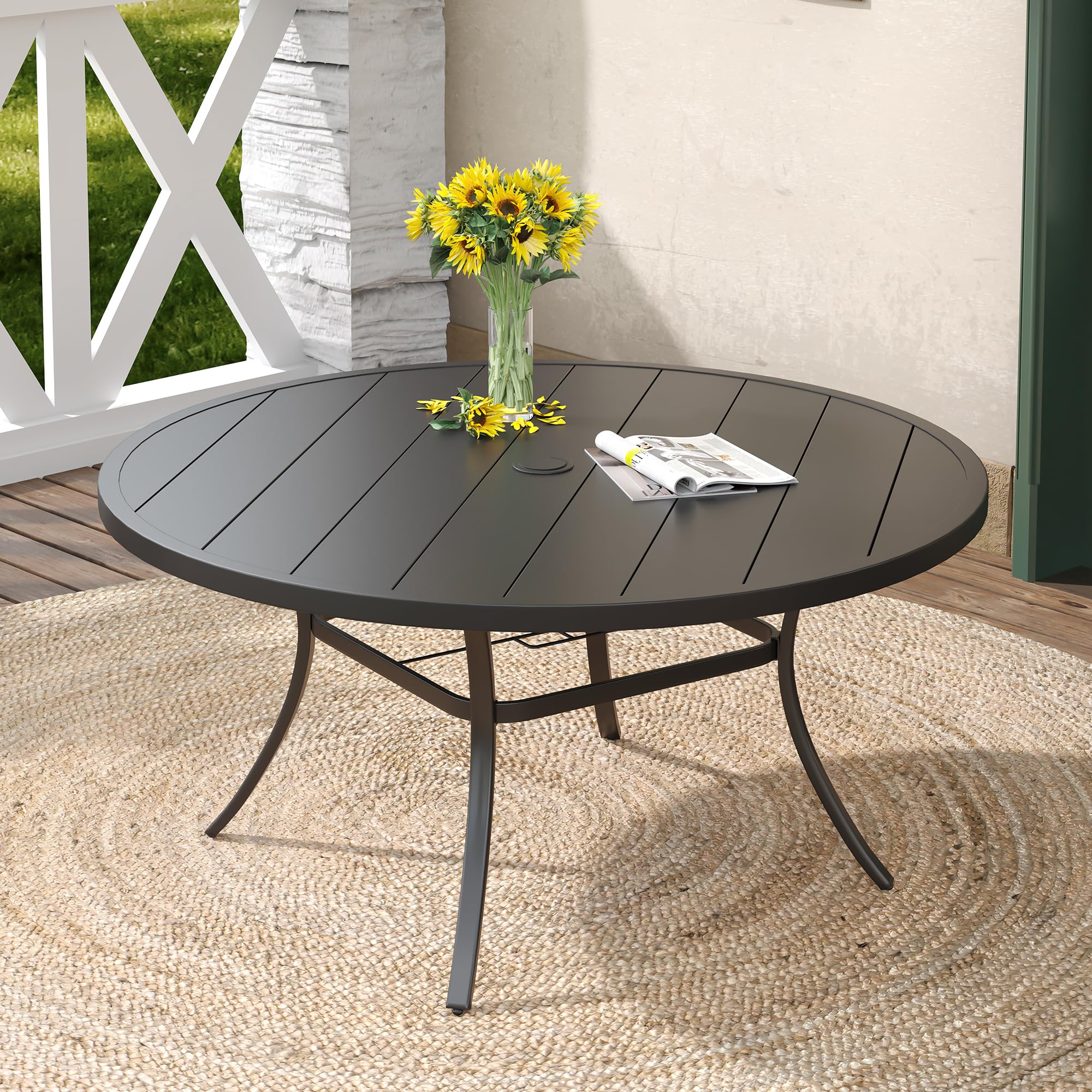 60 In Round Outdoor Table Boscoe 60" Round White Concrete