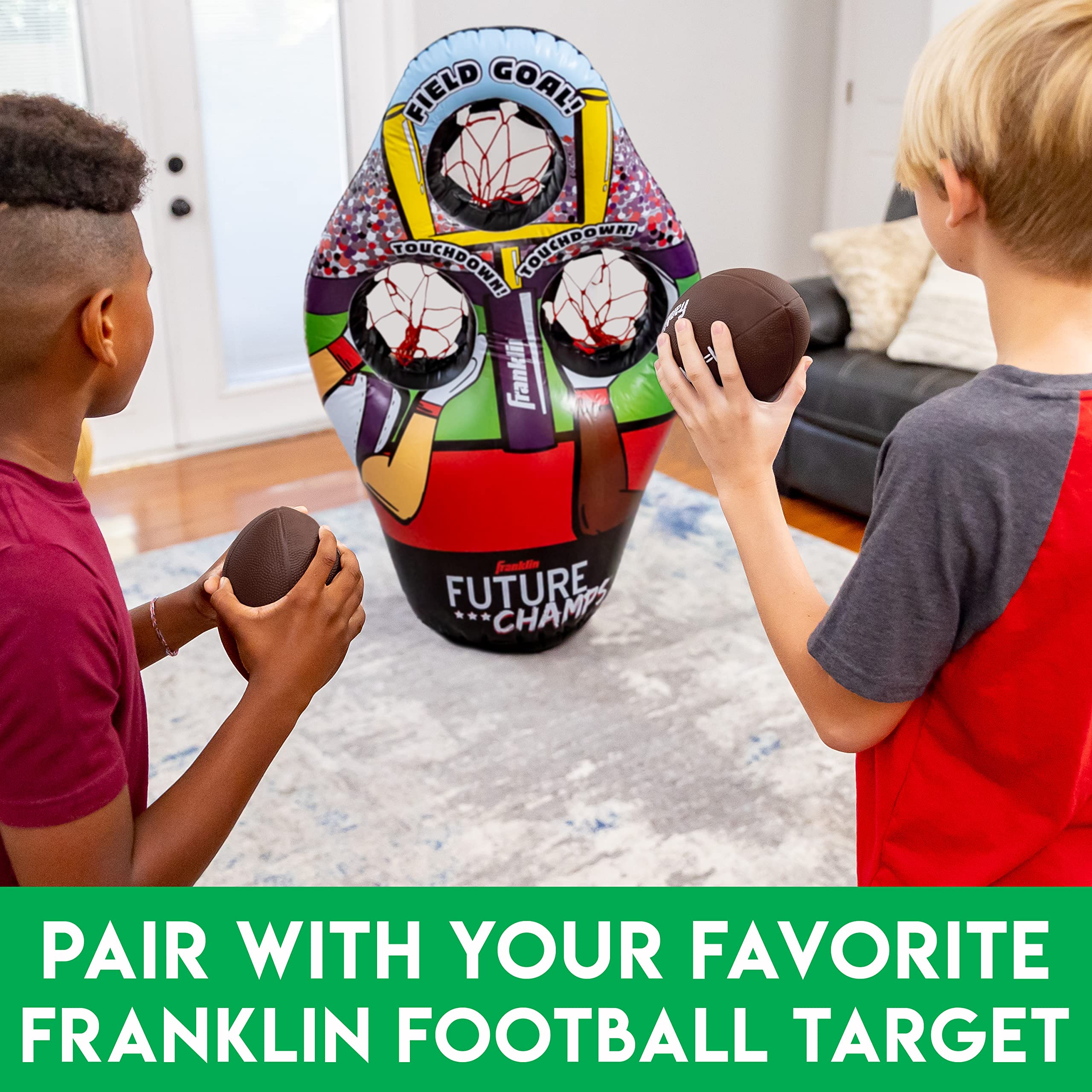 Snapklik.com : Franklin Sports Mini Footballs For Kids - (3) Inflatable ...