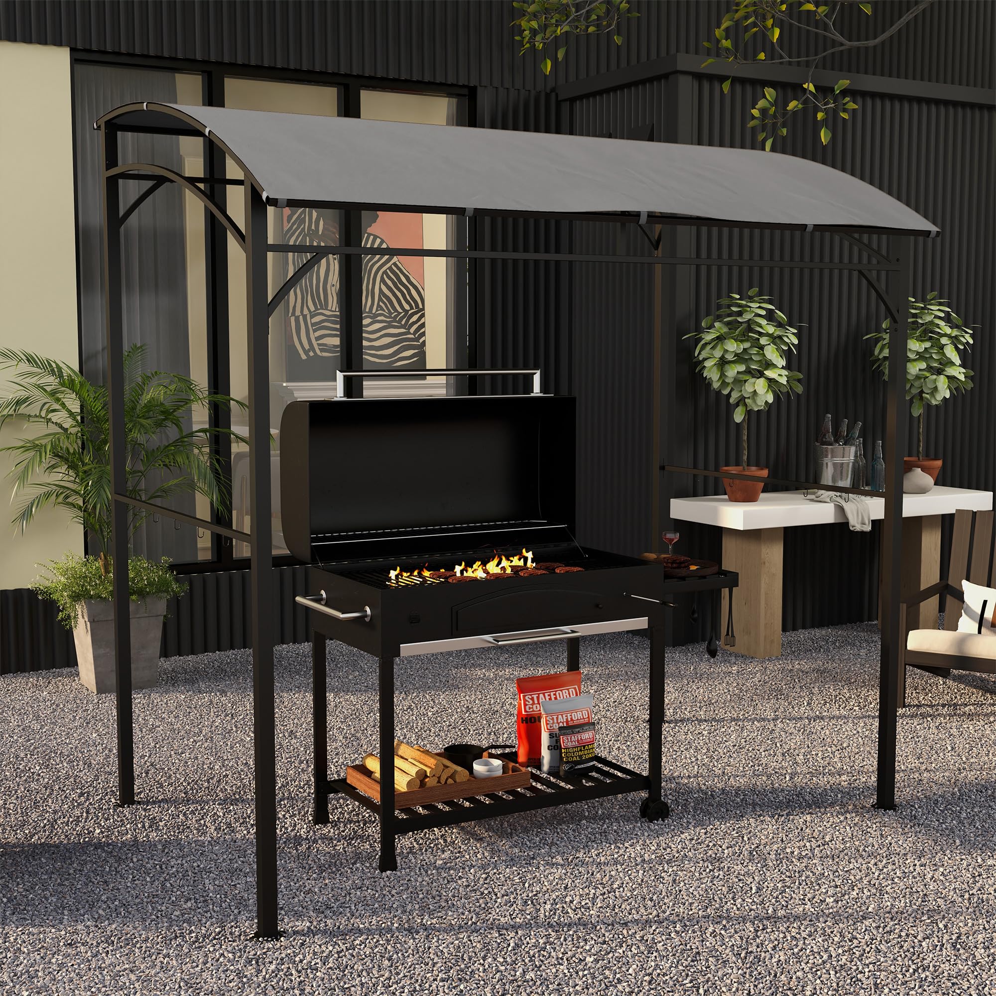 Outdoor Grill With Metal Shade Sojag 6x8 Ft. Dakota Grill Gazebo Steel