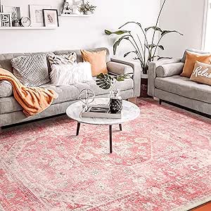 Amazon.com: MUJOO 8x10 Area Rugs Pink Rugs for Living Room Girls Boho ...