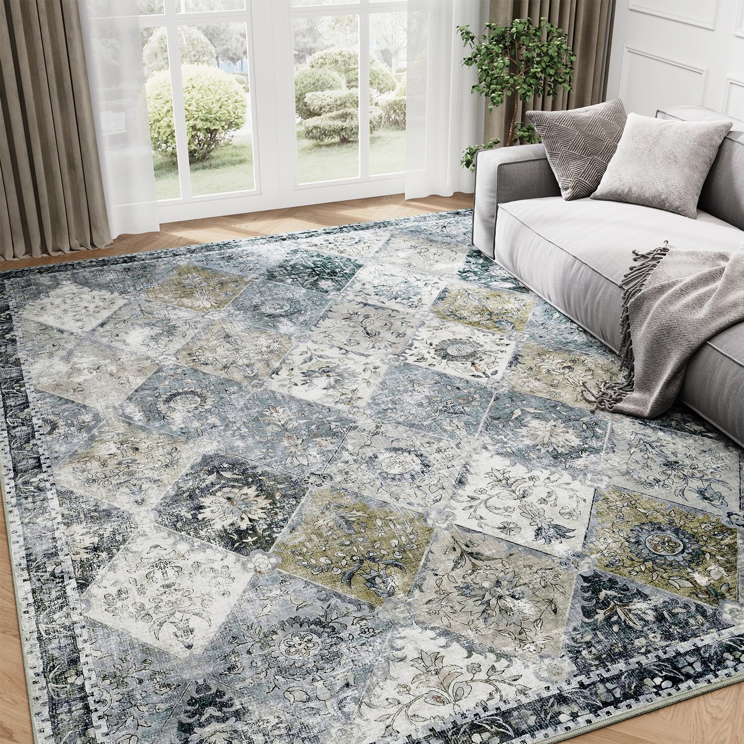 Amazon.com: Moroccan 6x9 Area Rug for Living Room, Ultra-Thin Soft ...