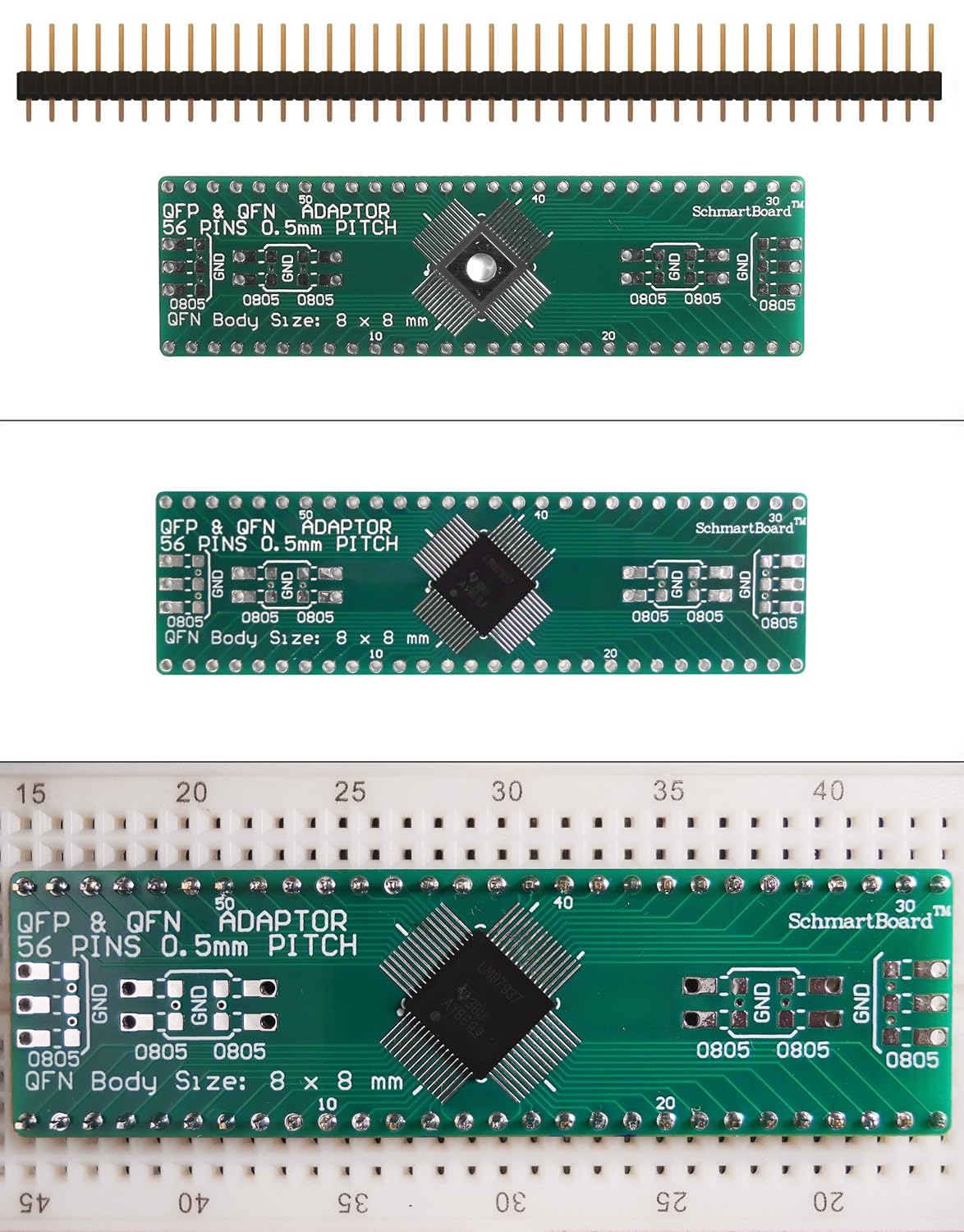 SchmartBoard|ez .5mm Pitch, 56 Pin QFP & QFN Adapter: Amazon.com ...