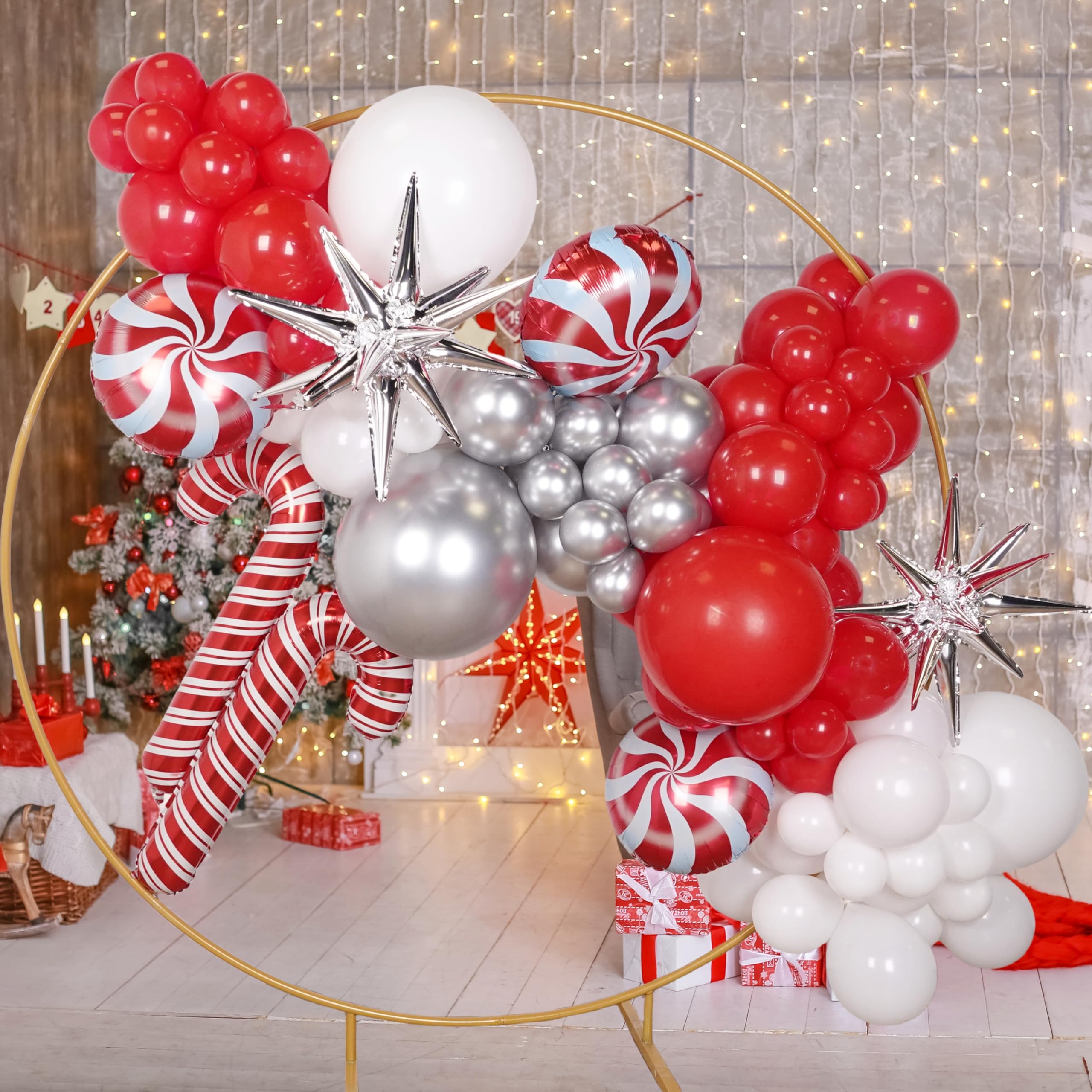 Amazon.com: Candy Cane Christmas Balloon Arch - Christmas Balloon ...