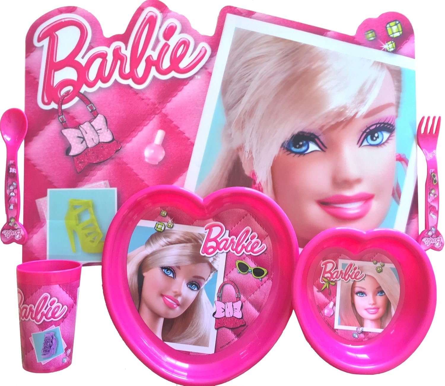 Amazon.com: Barbie Lunch 6 Piece Gift Set Includes Barbie Placemat ...