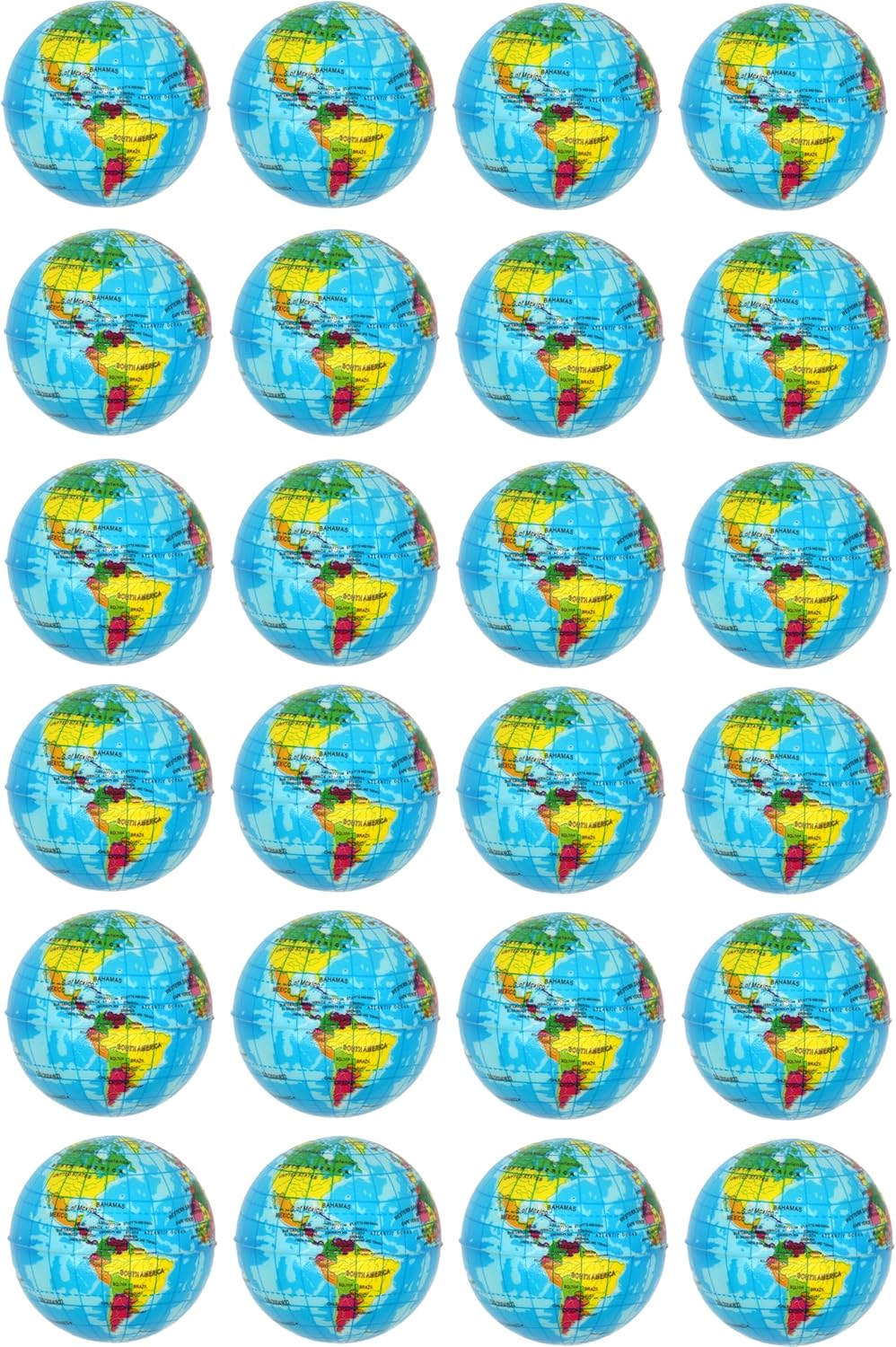 Amazon.com: PowerTRC 24 Pack Mini Soft Foam Earth Squeeze Balls Planet ...