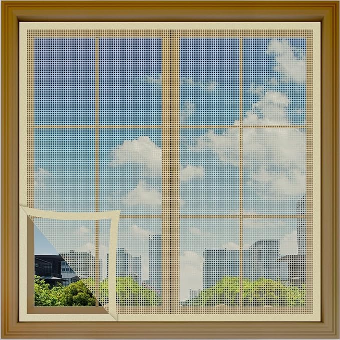 Woodluck Mosquito Net for Window | Ivory 130 cm x 160 cm | Fiberglass ...