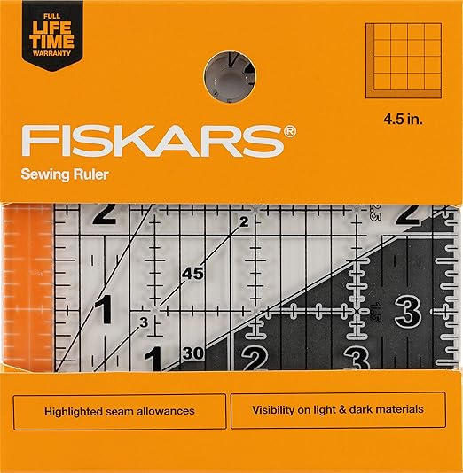 Amazon.com : Fiskars 187290-1001 Acrylic Square Ruler, 4.5 by 4.5-Inch ...