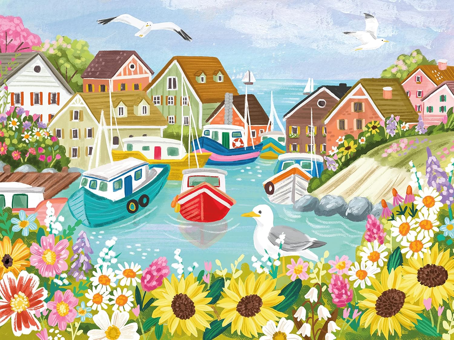 Amazon.com: Ceaco - Olivia Gibbs - Sea Town Harbor - 300 Piece Jigsaw ...