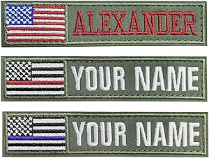 Amazon.com: 2PCS Customizable Name Patches with Hook Fastener， Army Green &Personalized Tactical ...