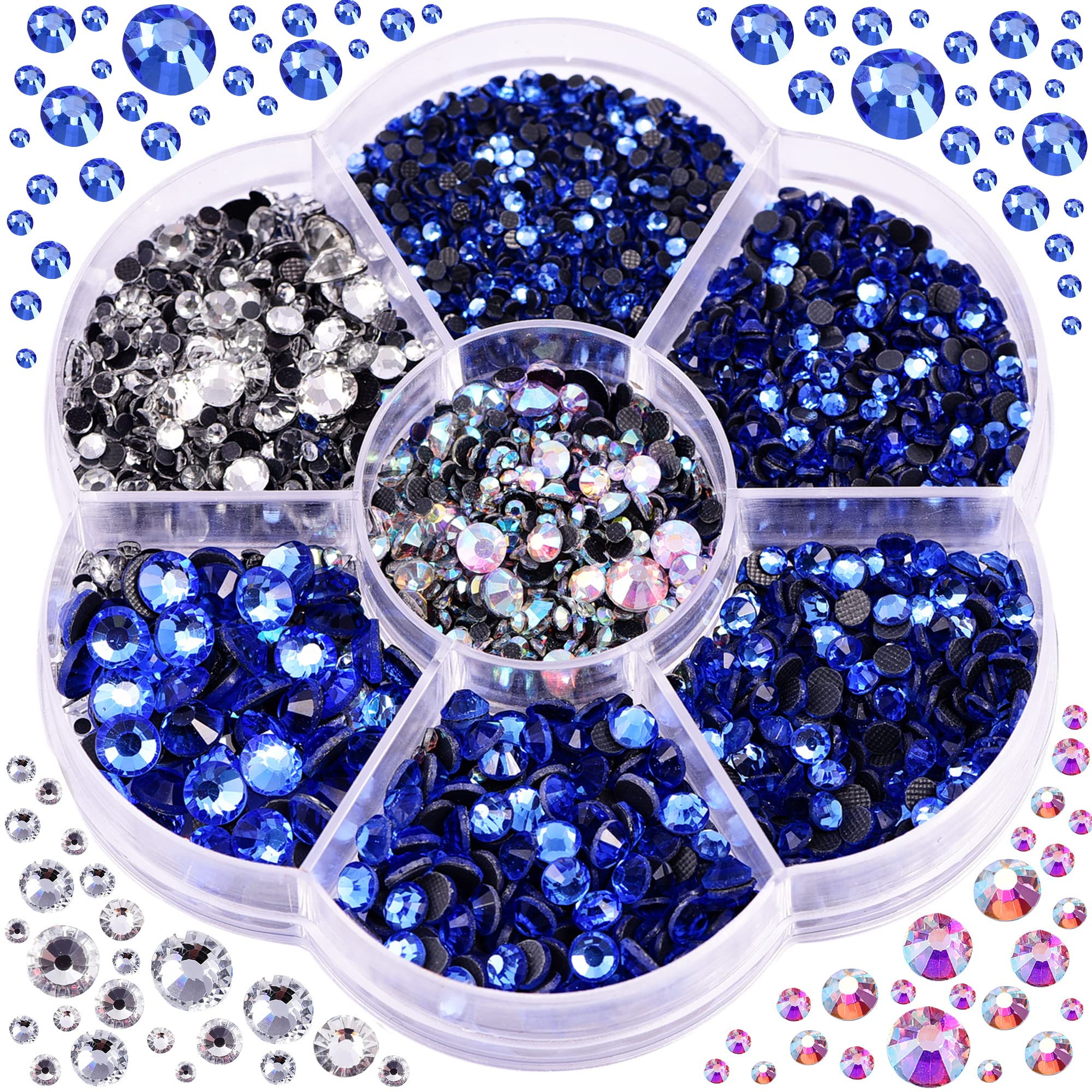 Blinginbox Hotfix Rhinestones, 3000pcs Clear Hotfix Gems Crystal ...