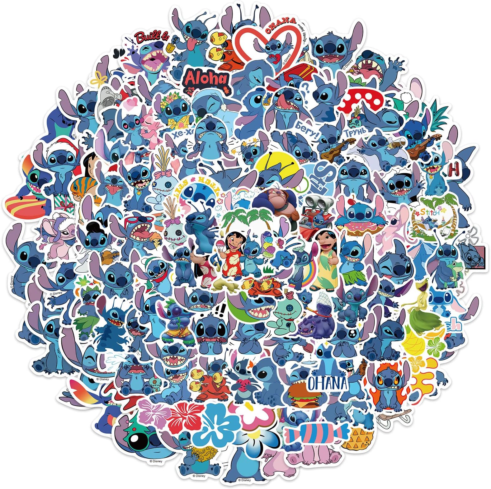 Amazon.com: 200 Pieces - Water Bottle Lilo and Girls Collage Stickers ...