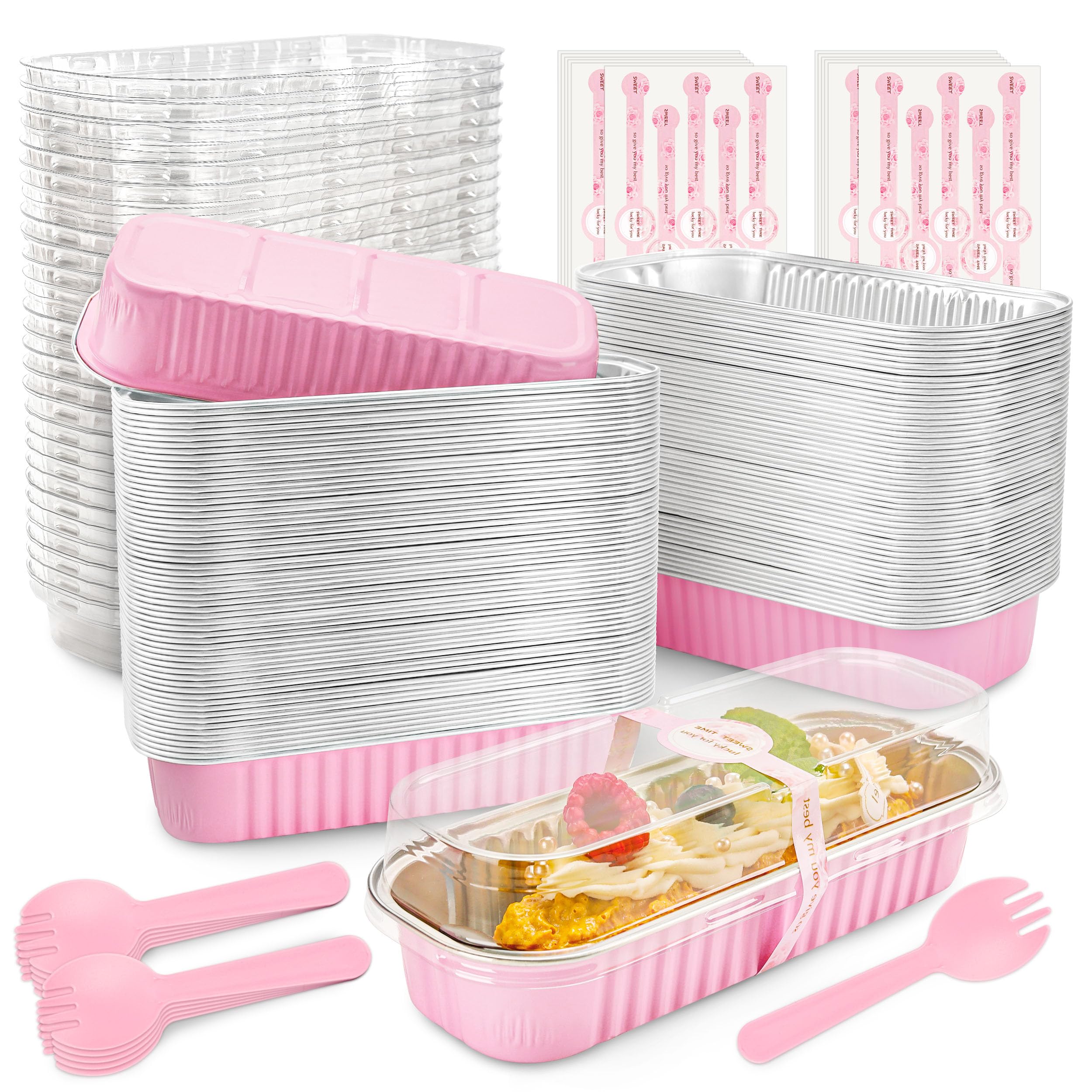 Amazon.com: NPLUX Mini Loaf Pans with Lids and Spoons Rectangular ...