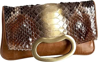 JALDA Python Bean Clutch,Camel,one size: Handbags: Amazon.com