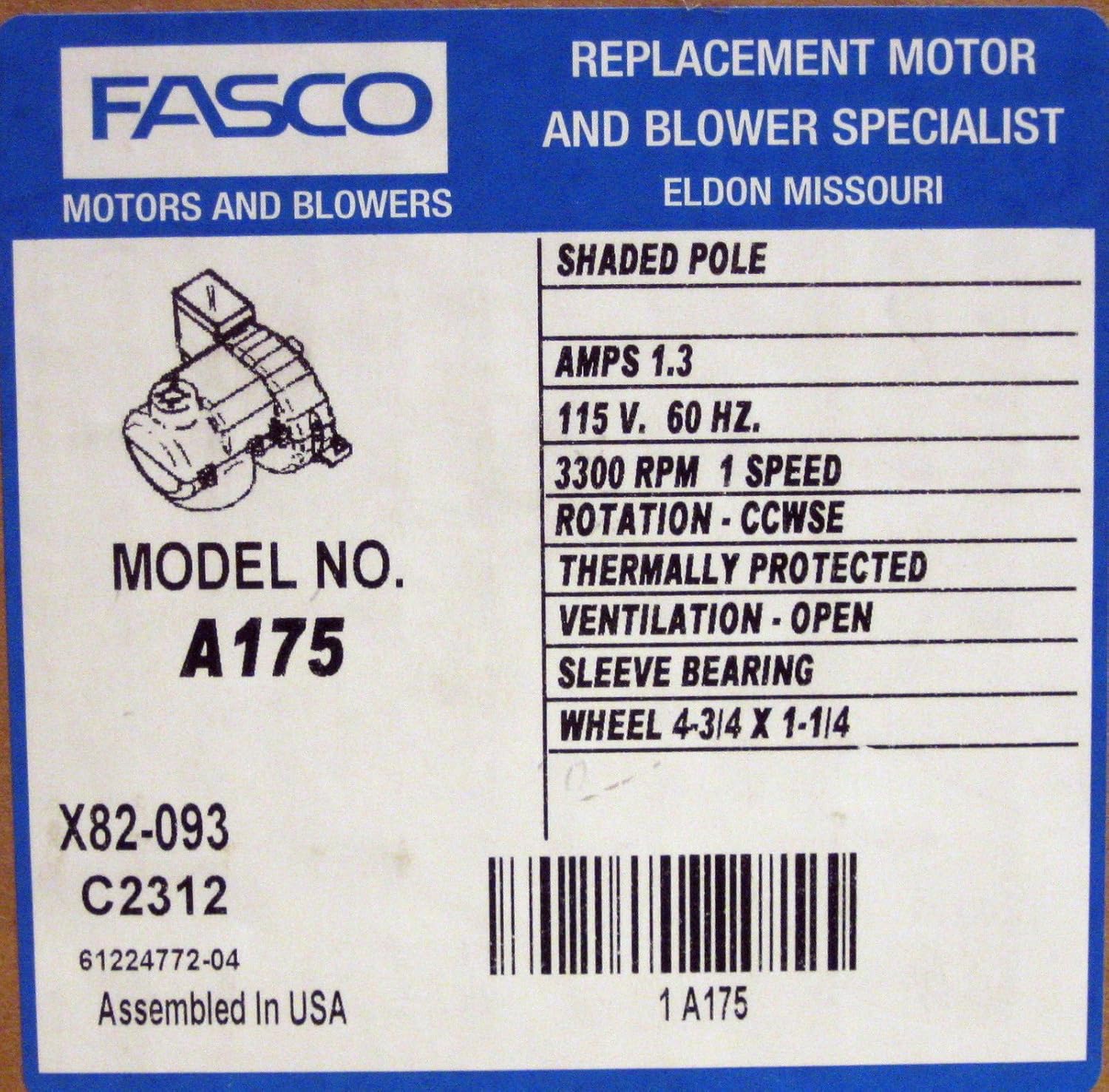 Fasco A175 Blower Instruction Manual