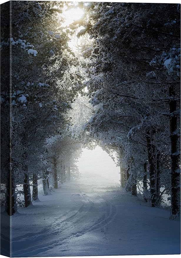 Amazon.com: SIGNWIN Canvas Wall Art Woodland Nursery Decor Winter Trees ...