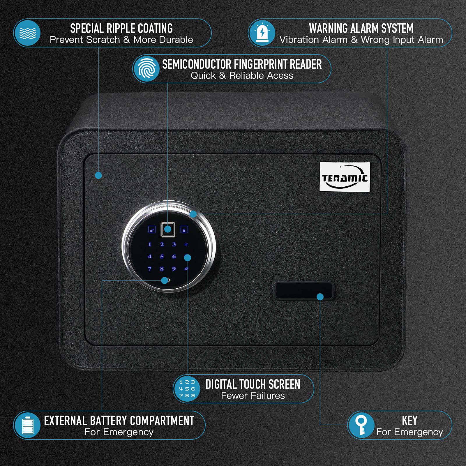 Snapklik.com : Tenamic Safe Box Luxury Biometric Fingerprint Cabinet ...