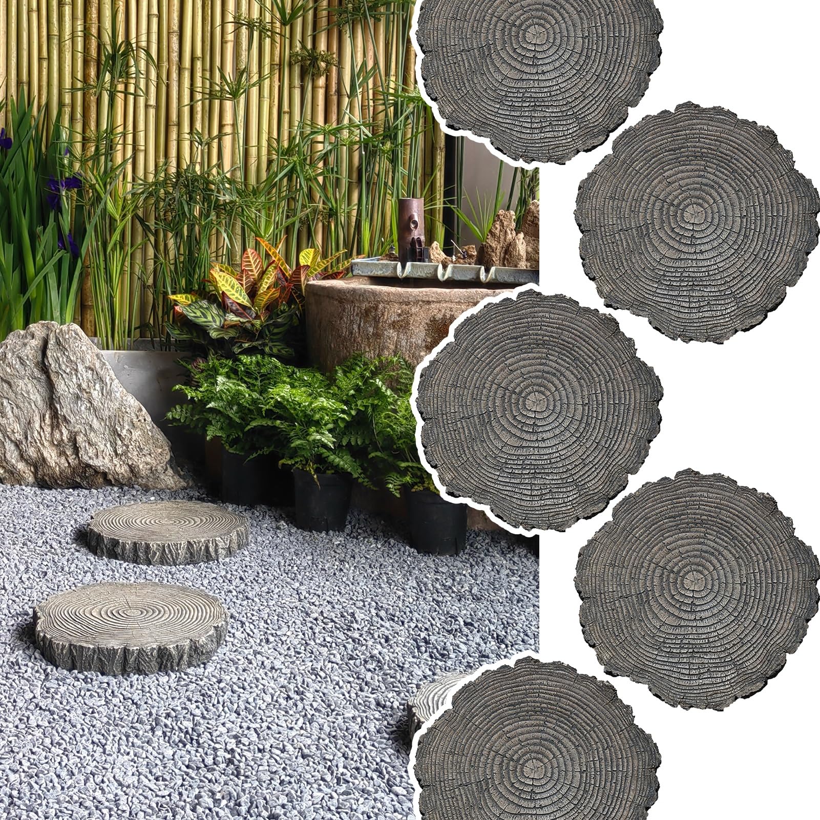 Log Look Stepping Stones Stepping Stones & Decorative Stones Bibra