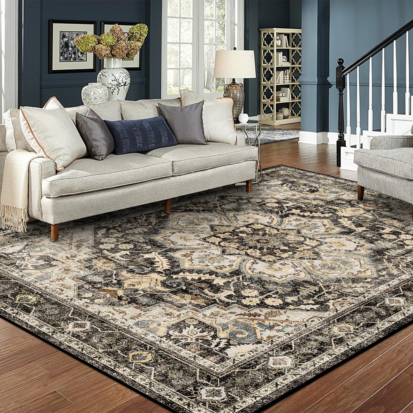 Amazon.com: TOPRUUG Washable Oriental Area Rug - 5x8 Rugs for Living ...