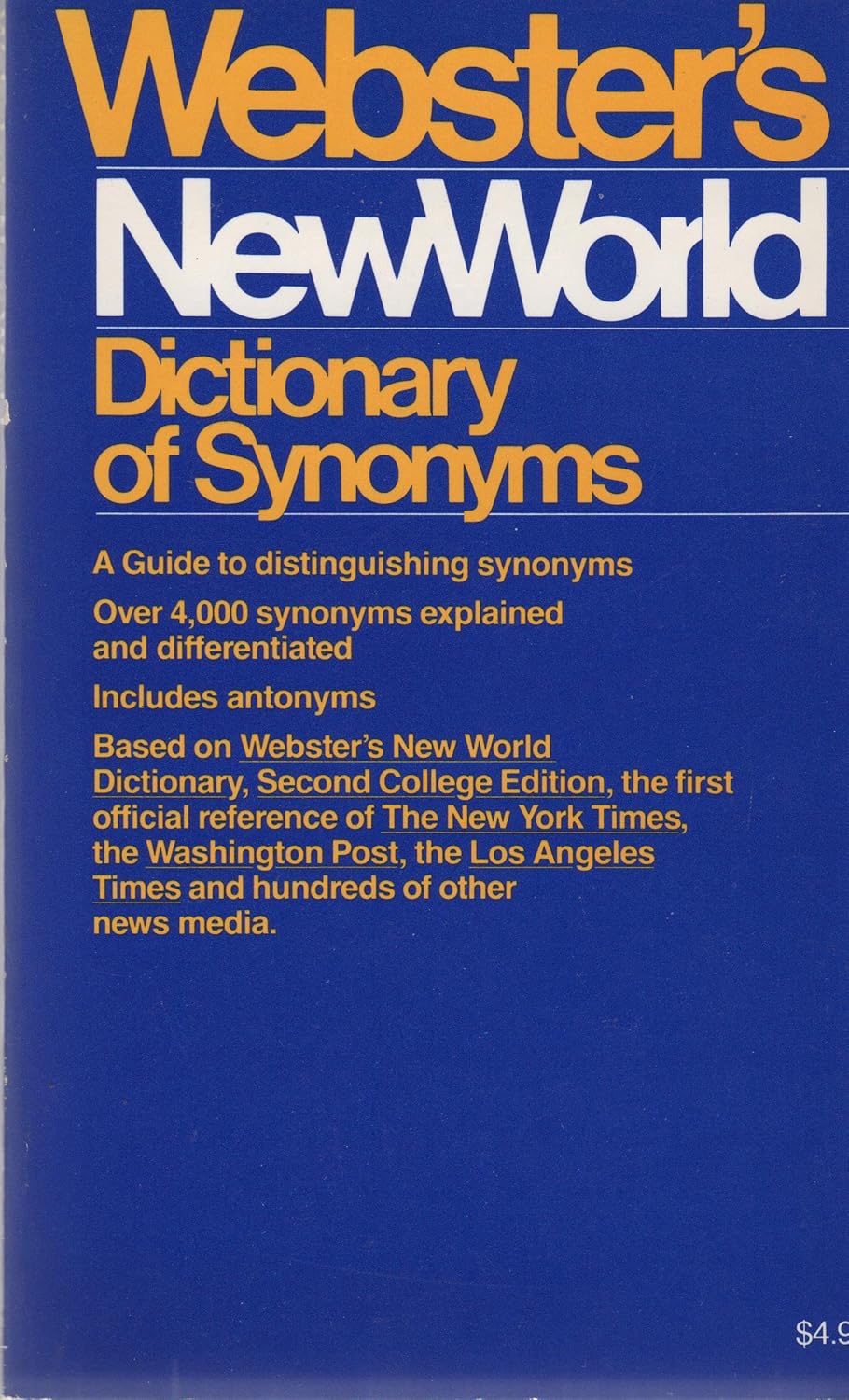 Webster's New World Dictionary of Synonyms: Kent, Ruth Kimball ...