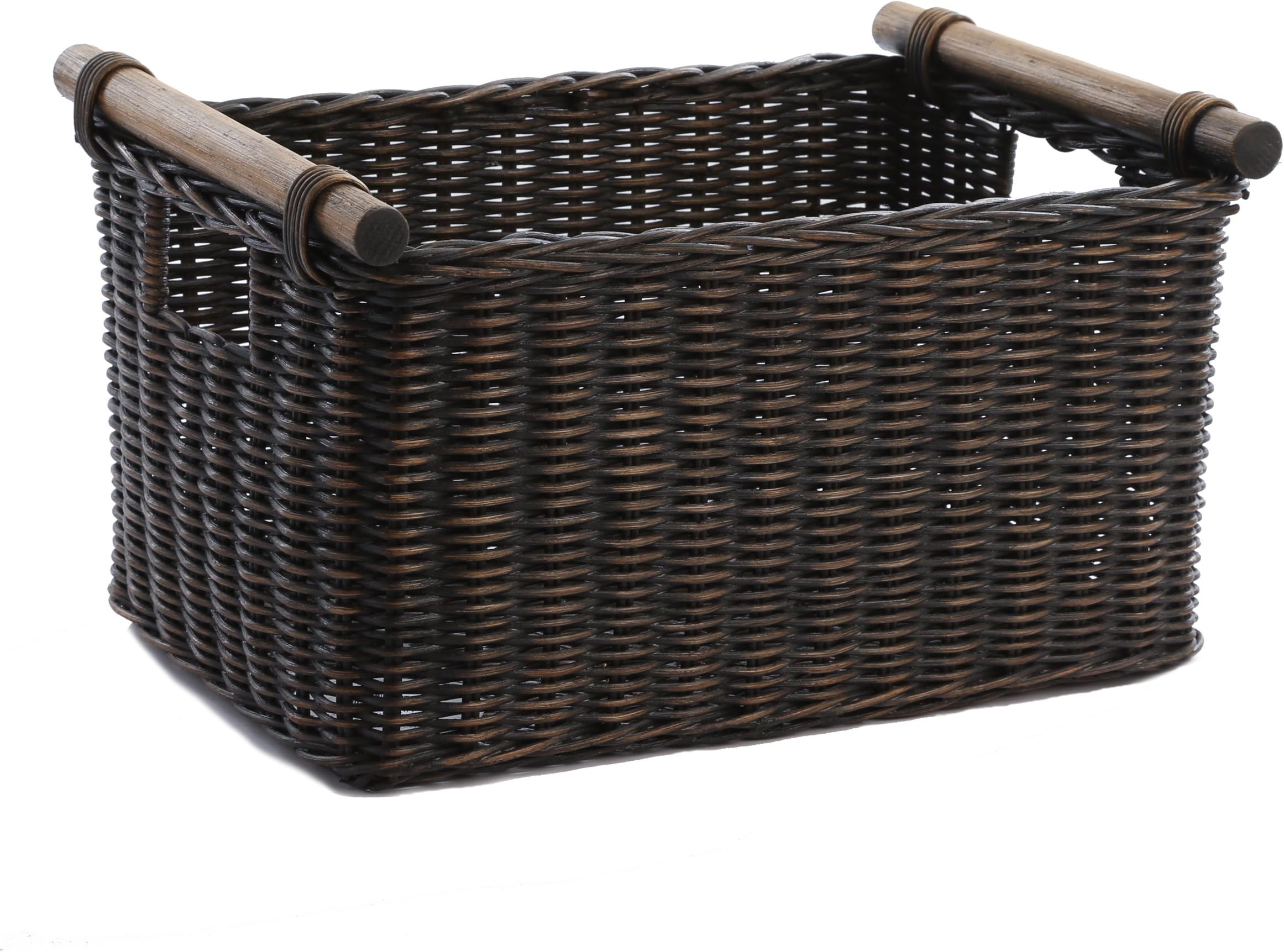Amazon.com: The Basket Lady Covered Wicker Storage Basket, Large, 20 in ...