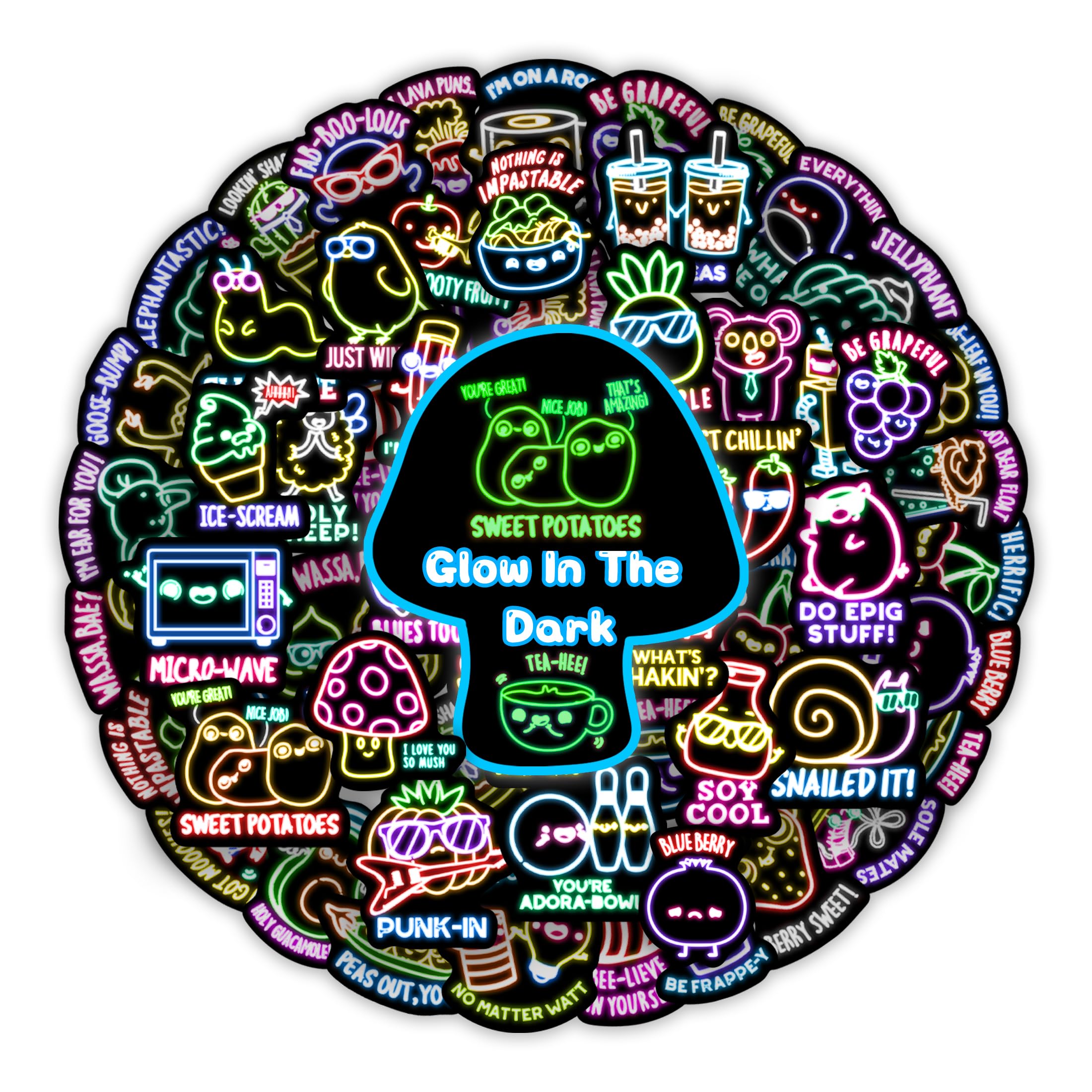 Amazon.com : Punny Teacher Stickers for Students Glow in The Dark ...