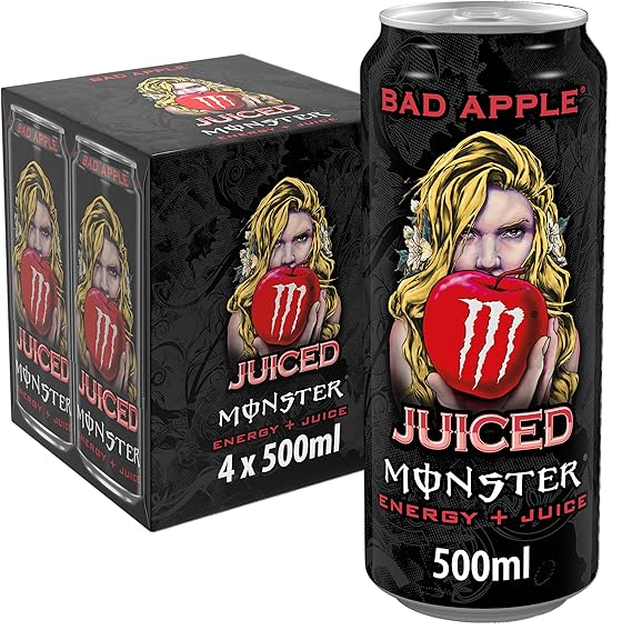 Monster Energy Bad Apple 4 x 500ml : Amazon.co.uk: Grocery