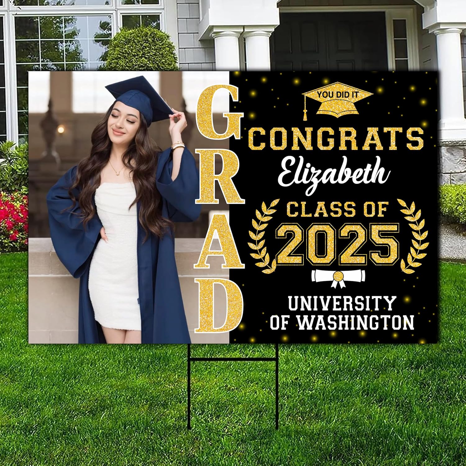 Amazon.com : Personalized Graduation Yard Signs Class Of 2025, Graduate ...