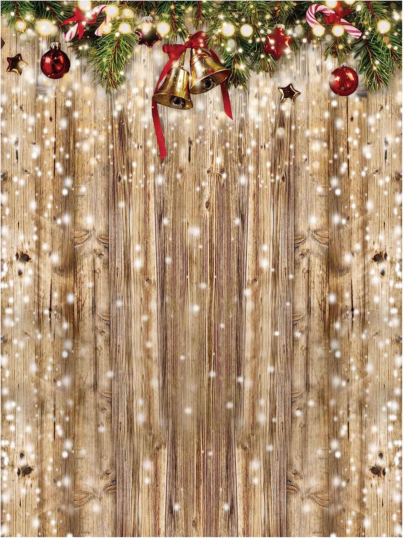 Amazon.com : Funnytree 6x8ft Christmas Wooden Wall Photography Backdrop ...