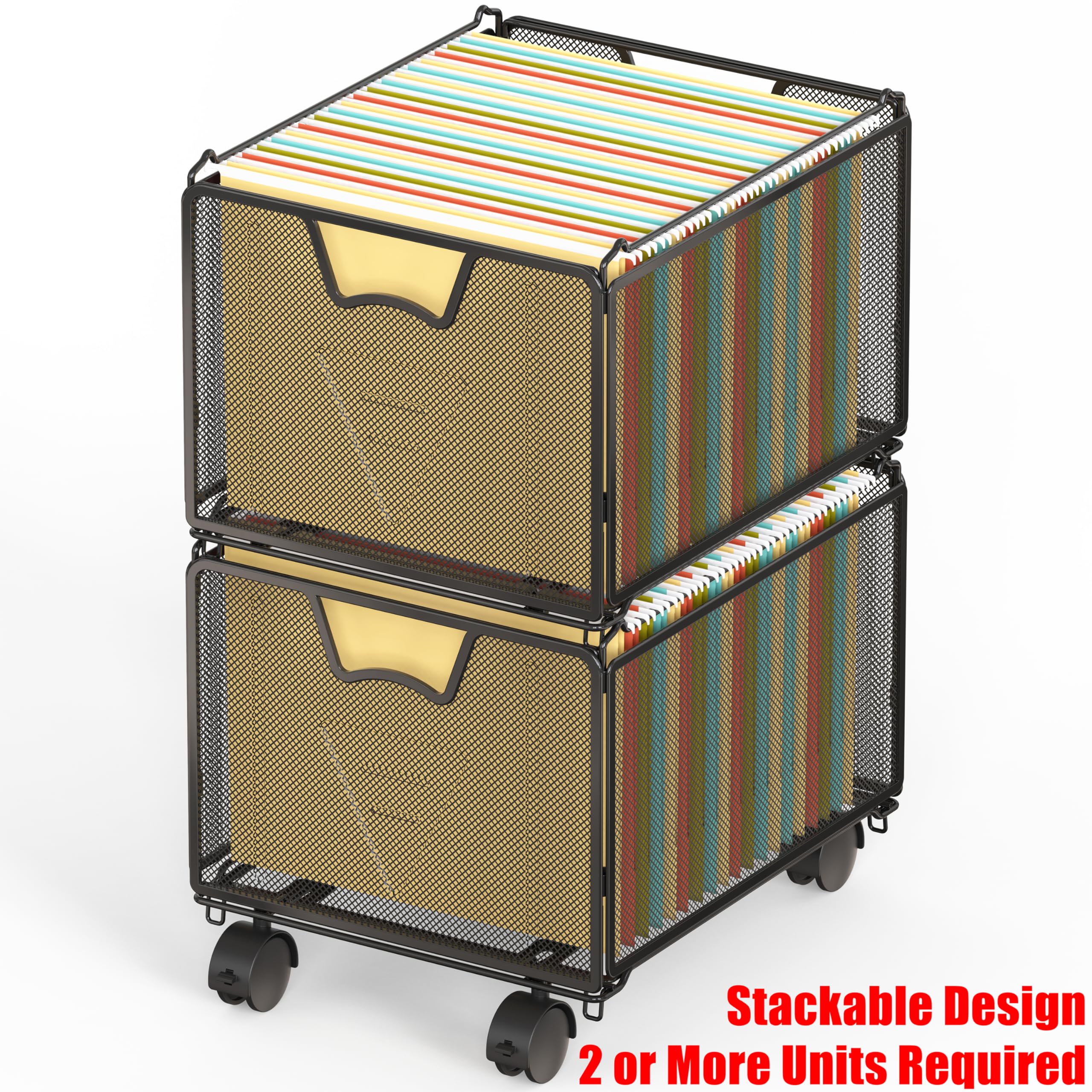 Snapklik.com : Simple Houseware Stackable Mesh Hanging File Folder ...