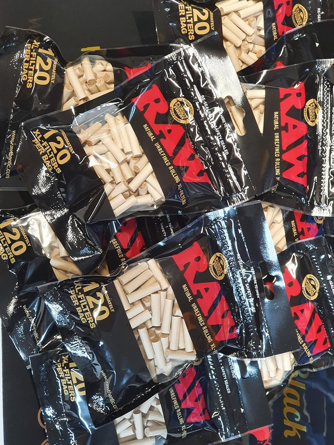 Amazon.com | 1 bag RAW Black Natural Unrefined XL-filters - 120 filters ...