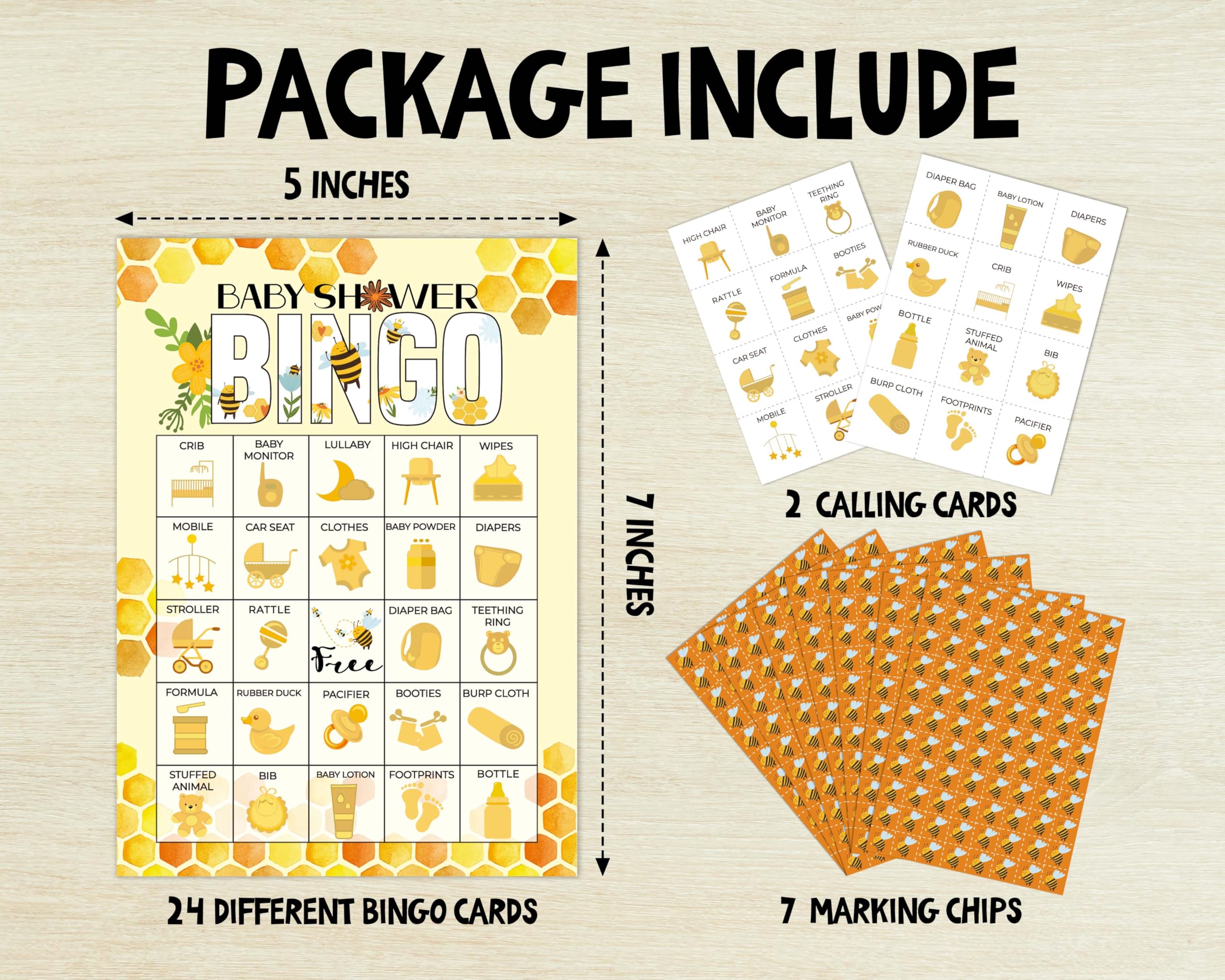 Bumble Bee Baby Shower Bingo