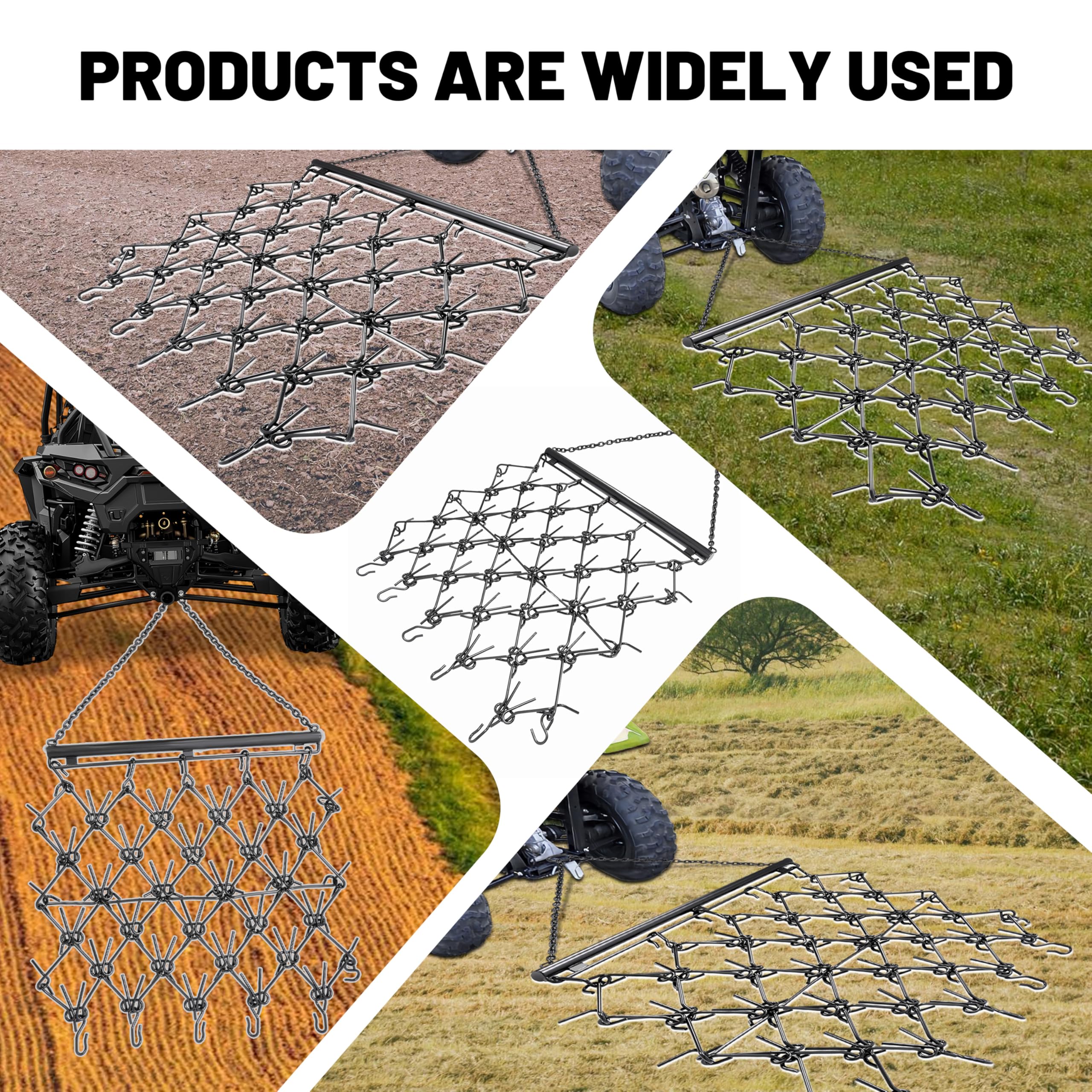 Heavy Duty Chain Drag Harrow 4'X8' CHAIN HARROW WITH DRAW BAR & HITCH