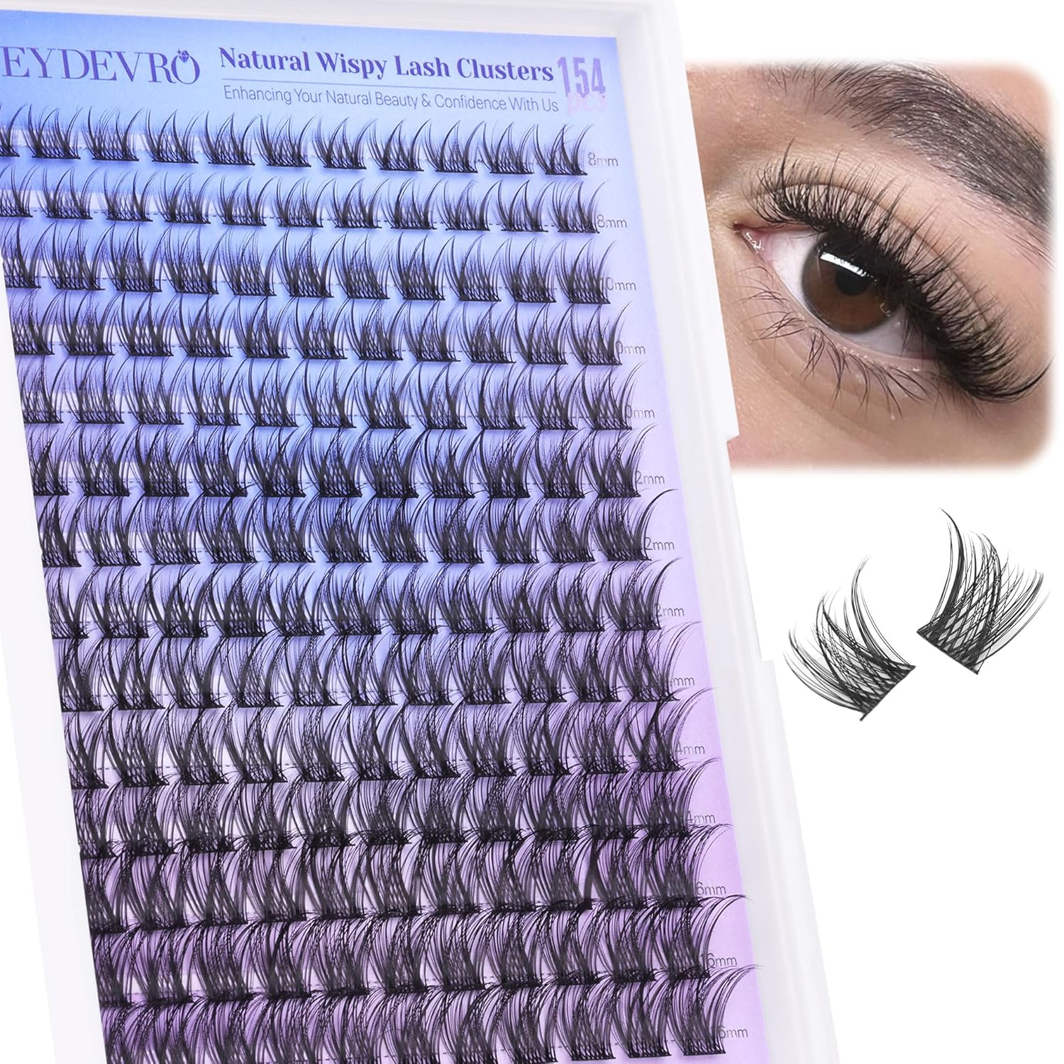 Amazon.com: Wispy Lash Clusters Natural Eyelash Cluster Extensions C ...