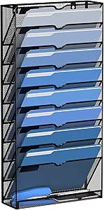 DALTACK Wall File Holder 10 Tier Hanging Wall File Organizer, for ...
