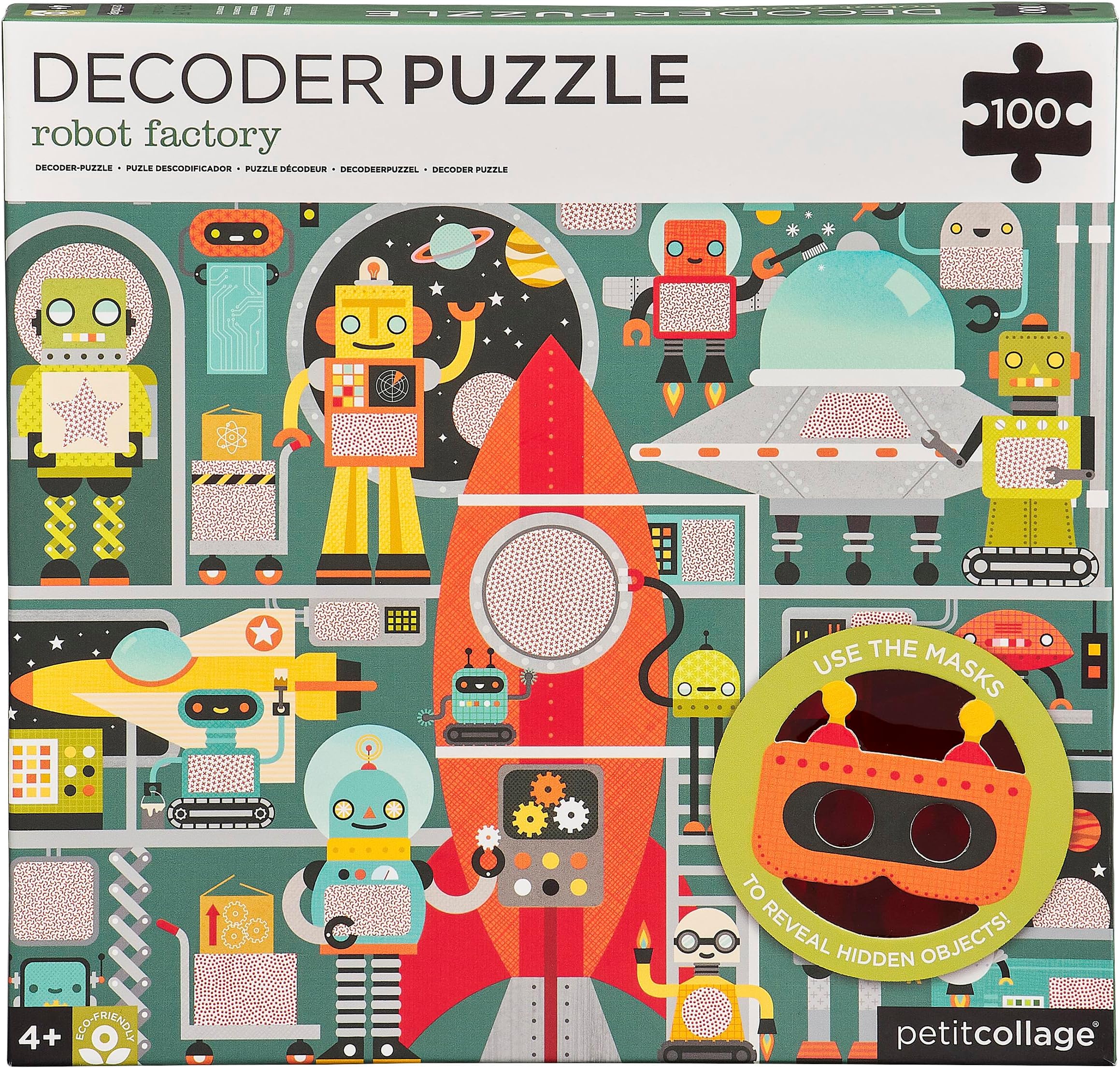 Amazon.com: 100 Piece Puzzle – Robot Factory - Kid's Robot Factory ...