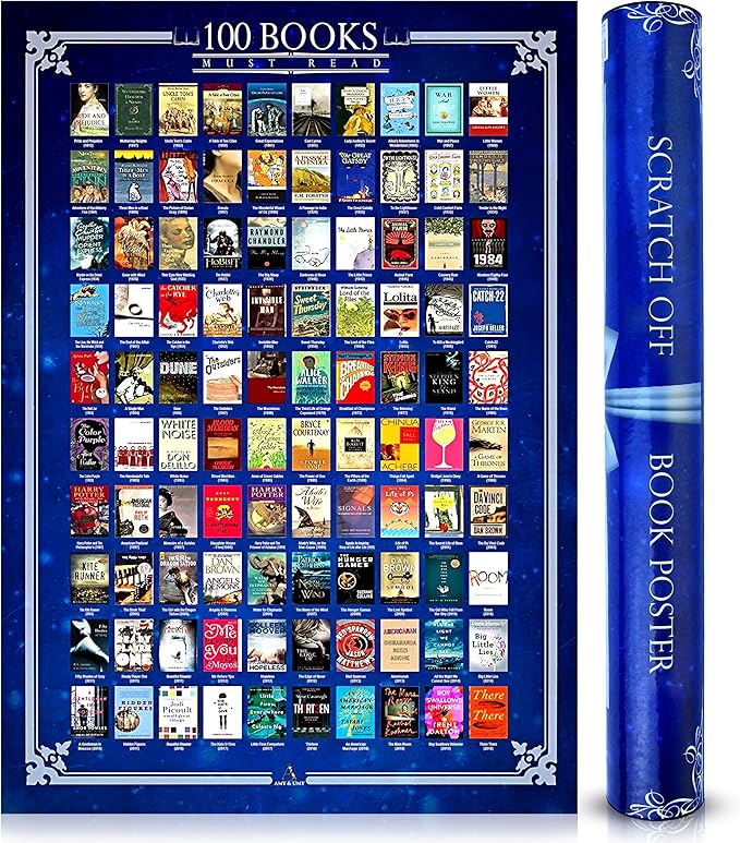 Scratch Off Books Poster 100 Must Read Of All Time Bucket List Large 16 ...