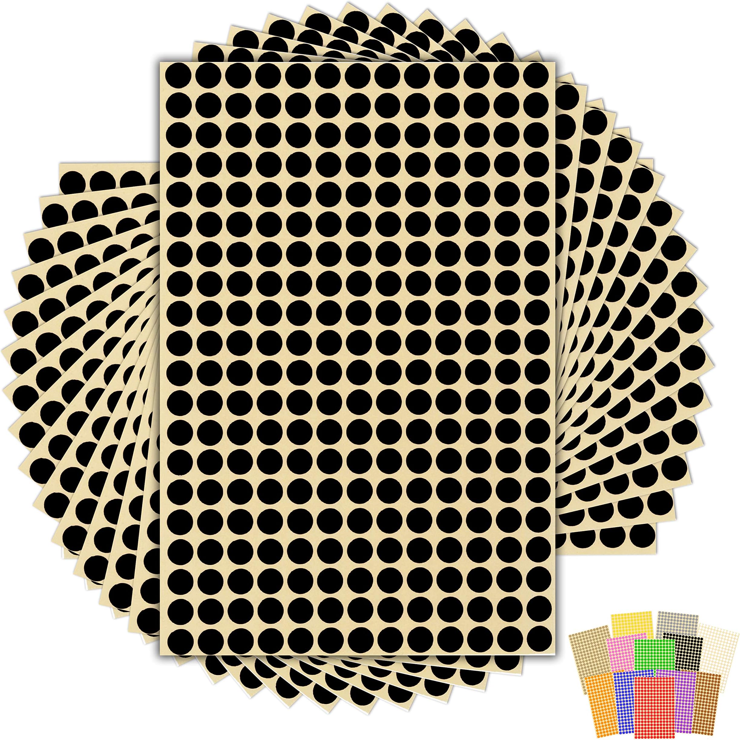 980 Black 5mm Sticky Coloured Dots Easy Peel Self Adhesive Colour ...