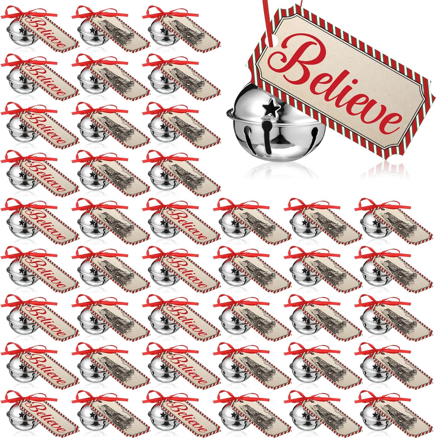 Amazon.com: Geyee Christmas Believe Bell Ornament 1.6 Inch Polar Sleigh ...